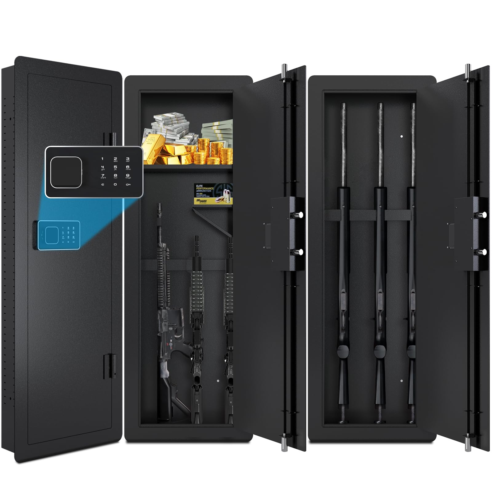 Amazon.com: SAPITAL 45” Wall Gun Safe, Gun Safe for Rifles and Pistols ...