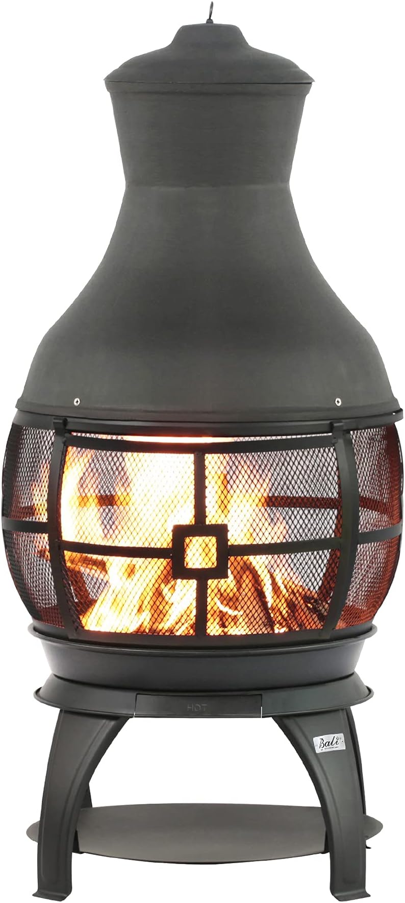 Amazon.com : BALI OUTDOORS Wood Burning Chimenea, Outdoor Round Wooden ...