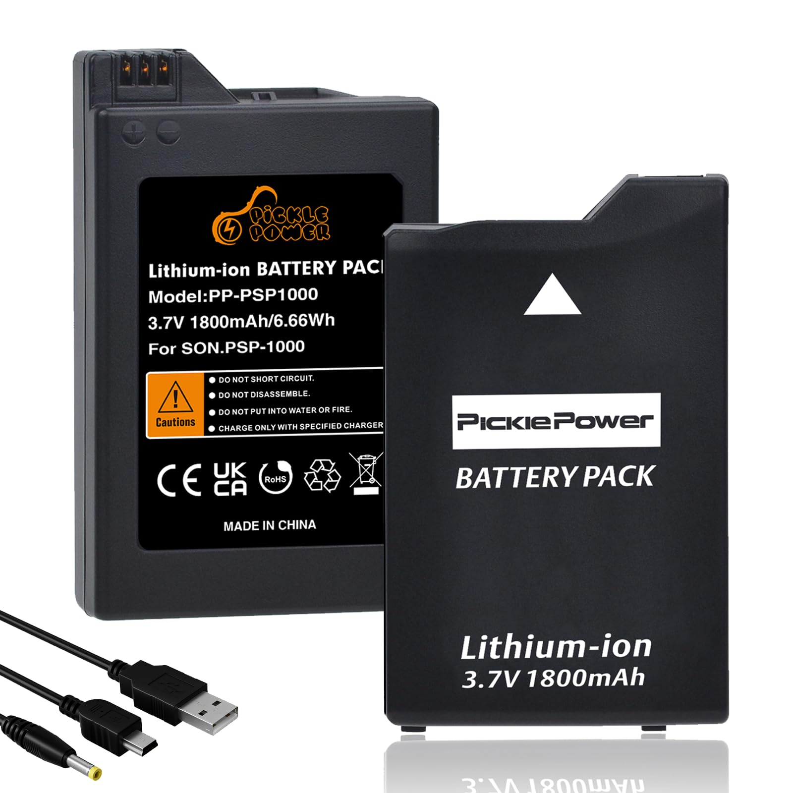 Amazon.com: Pickle Power 2Pcs PSP 1000 Battery with PSP Cable for Sony ...