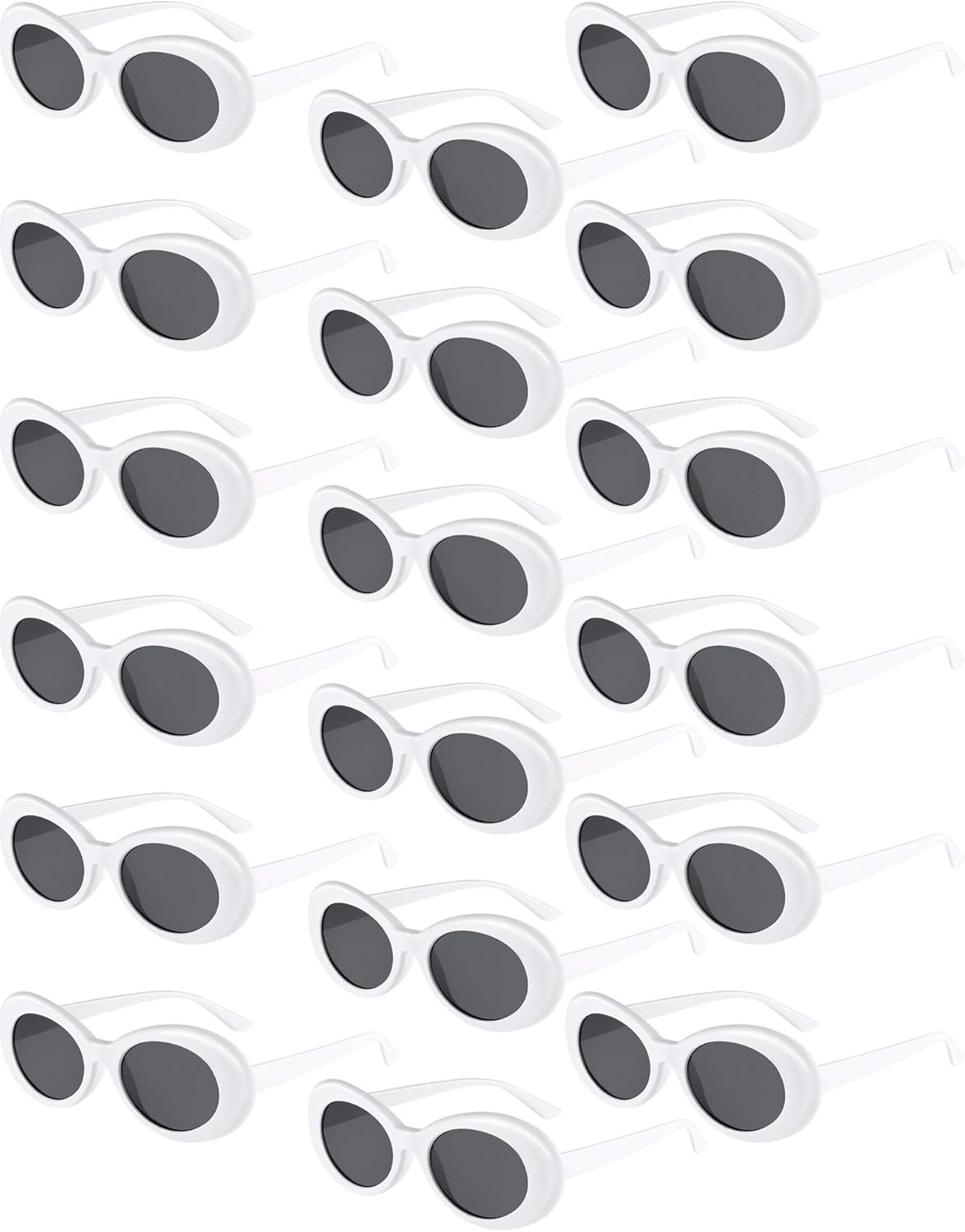 Amazon.com: Blulu 18 Pack Retro Clout Oval Mod Thick Frame Round Lens ...