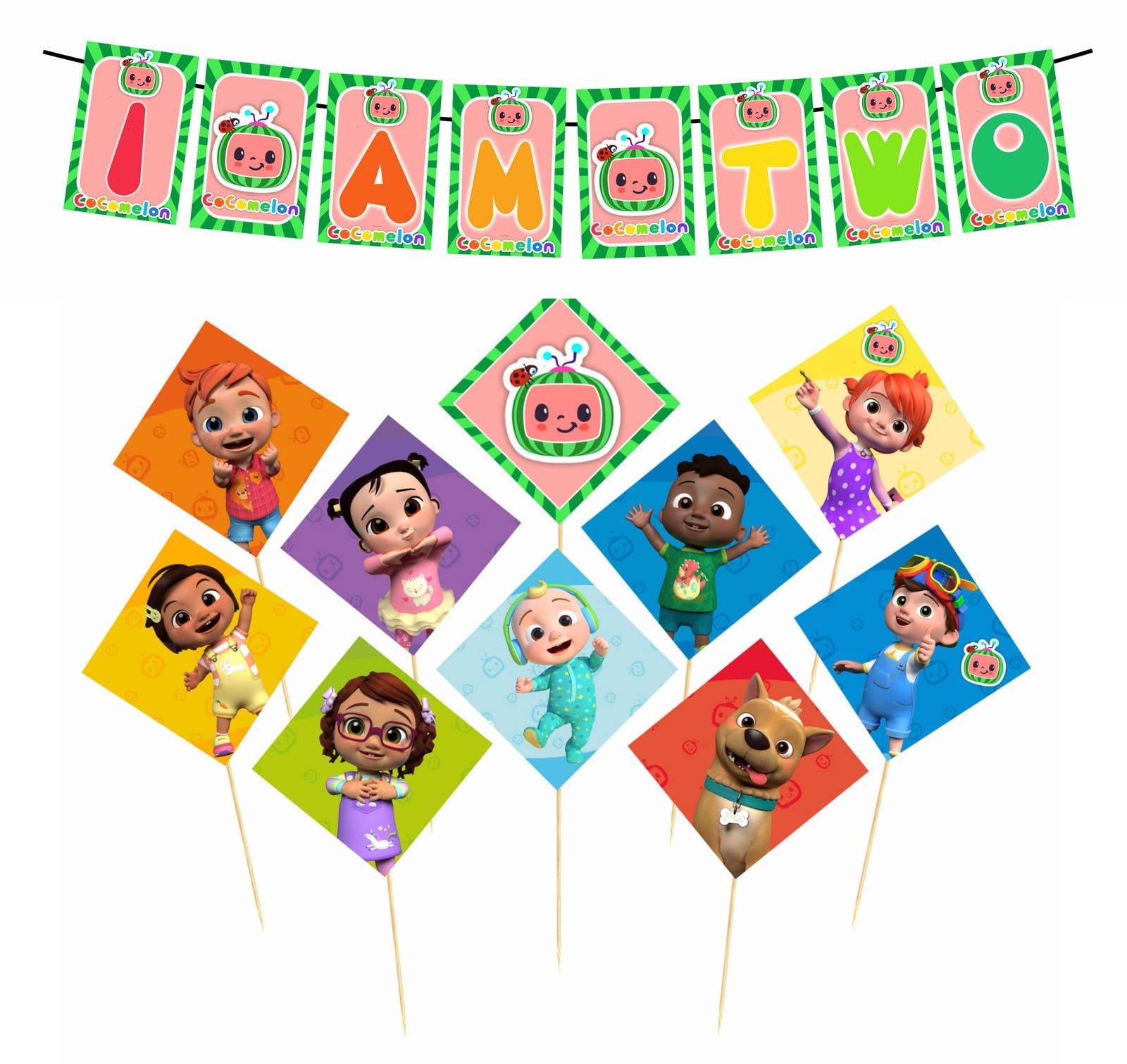 Buy Partyzon Cocomelon Theme Props Banner Swirls for Coco Melon Theme ...