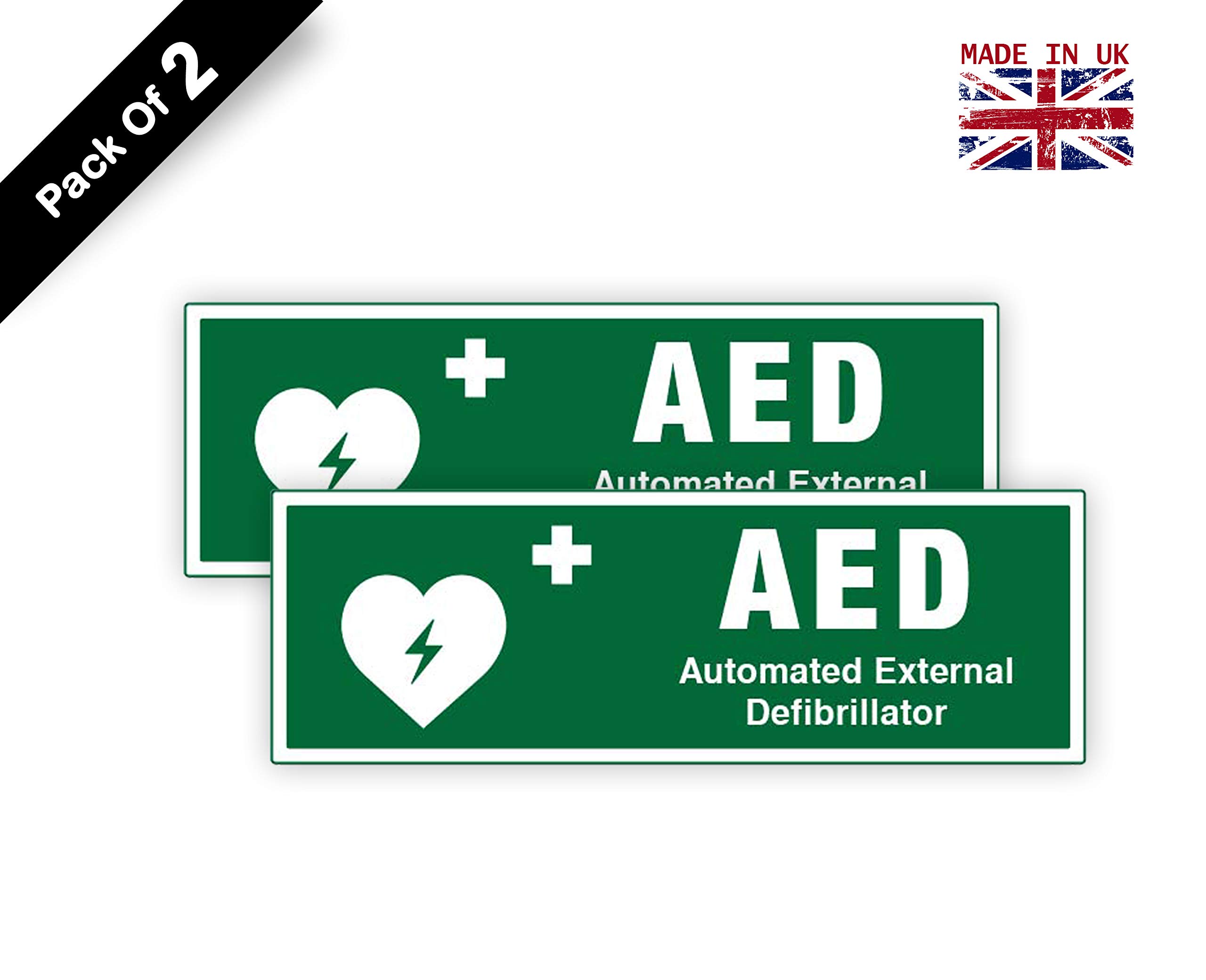 Buy Pack Of 2 - Automated External Defibrillator Sign- Self Adhesive ...