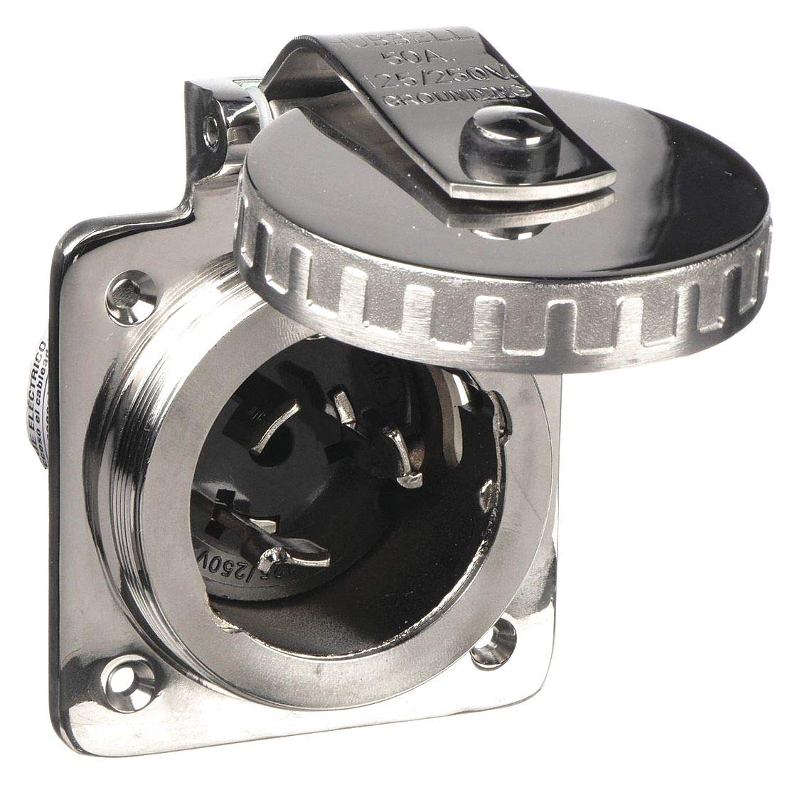 Flanged Inlet, 250V, 50A, 3P, 4W, 1Ph: Amazon.com: Tools & Home Improvement