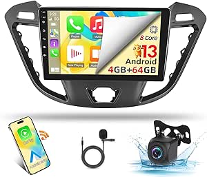 NHOPEEW [8 Core 4G+64G] Car Radio for Ford Transit Custom Tourneo 2013-2021, Android 13 Touch ...