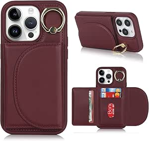 Amazon.com: Lipvina for iPhone 12 Pro Max/13 Pro Max Case with Card Holder - Credit Card Slot ...