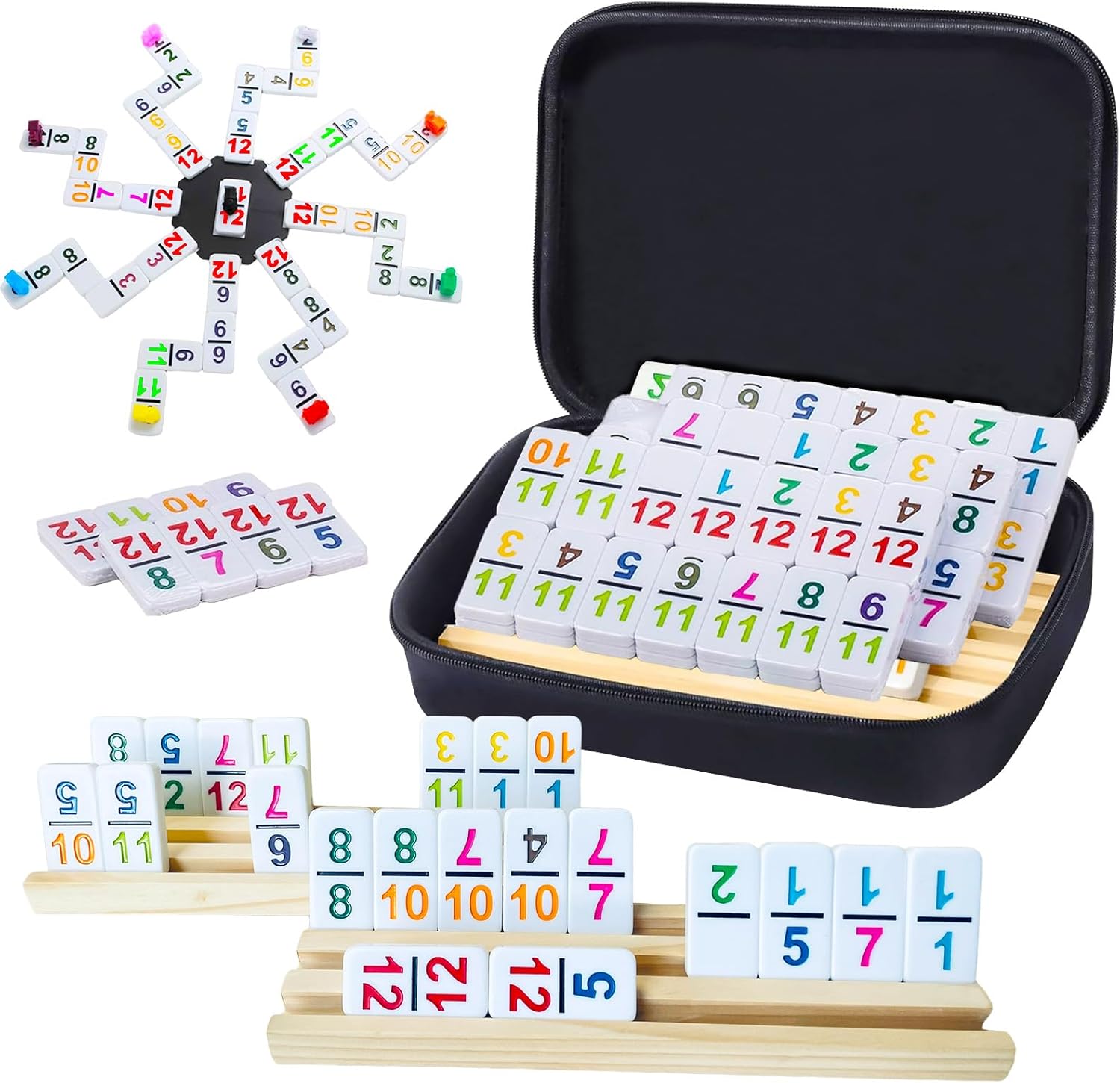 Amazon.com: Soopotay 2-4 Players Mexican Train Dominoes Set with ...