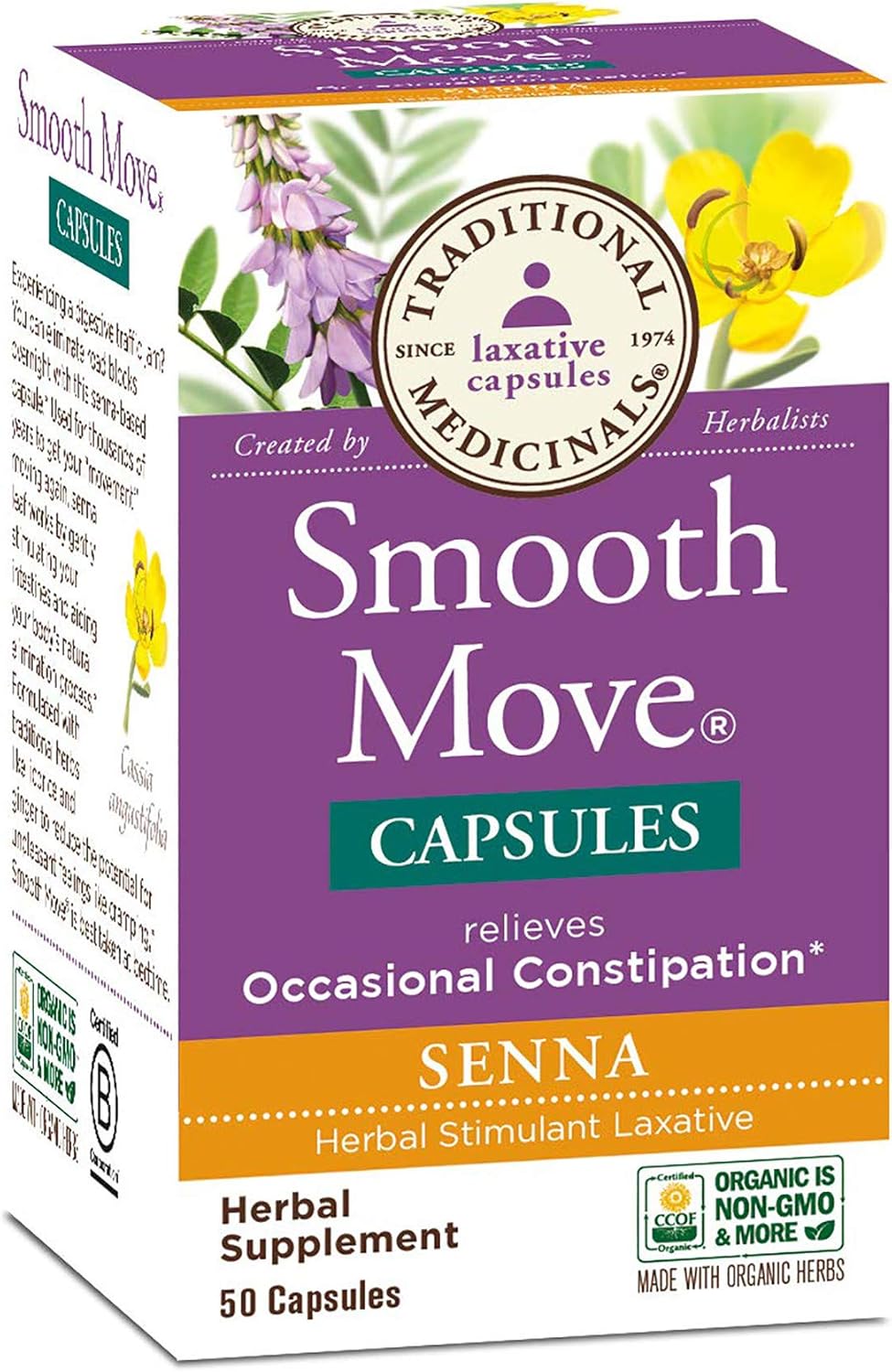 Amazon.com: Smooth Move Senna Caps Traditional Medicinals 50 Caps ...