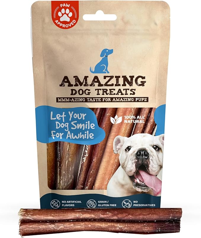 Amazon.com : Amazing Dog Treats - 6 Inch Extra Thick Bully Sticks (50 ...