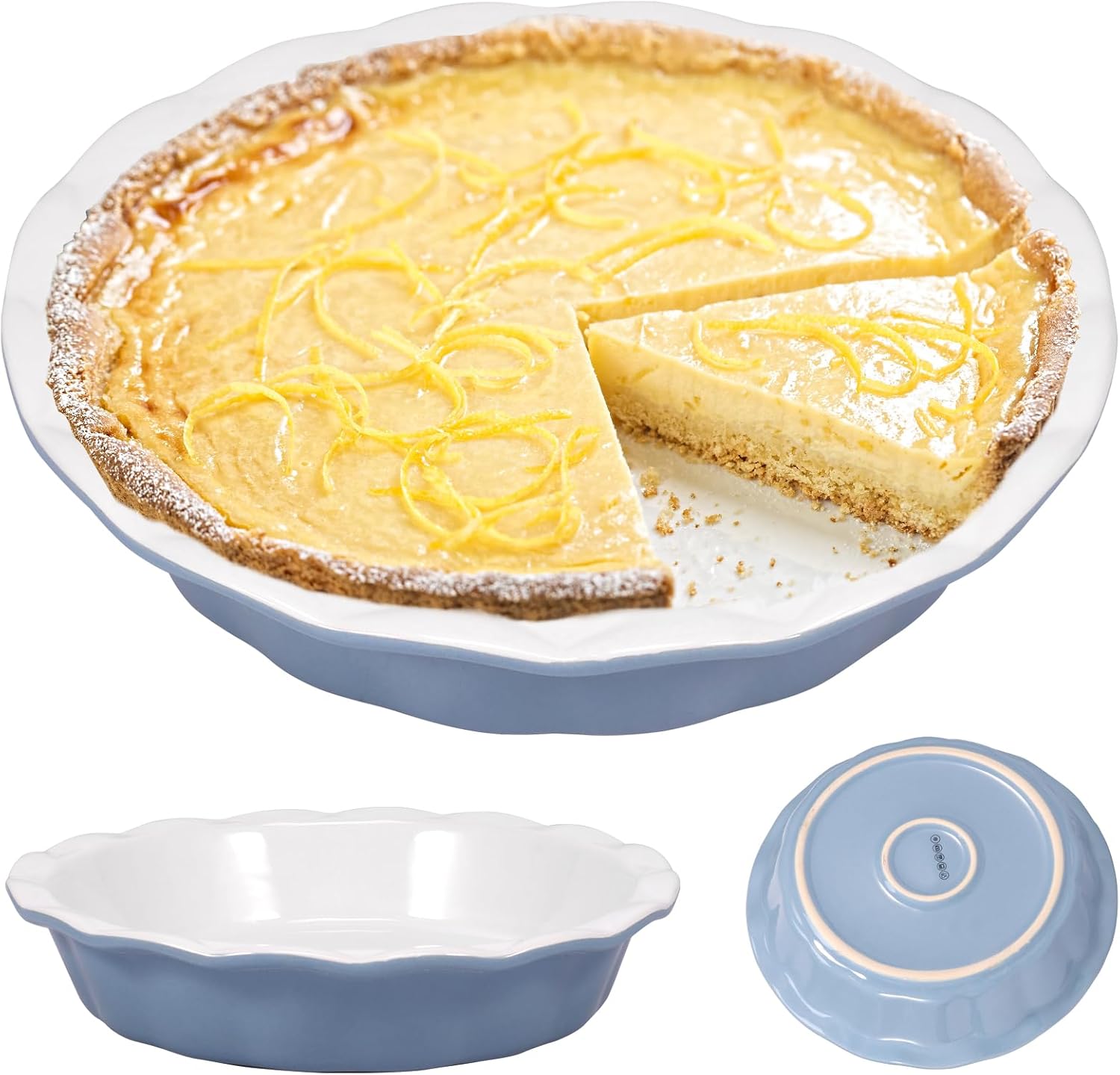 Amazon.com: Ceramic Quiche Pans 8inch Non-Stick Quiche Baking Dish ...