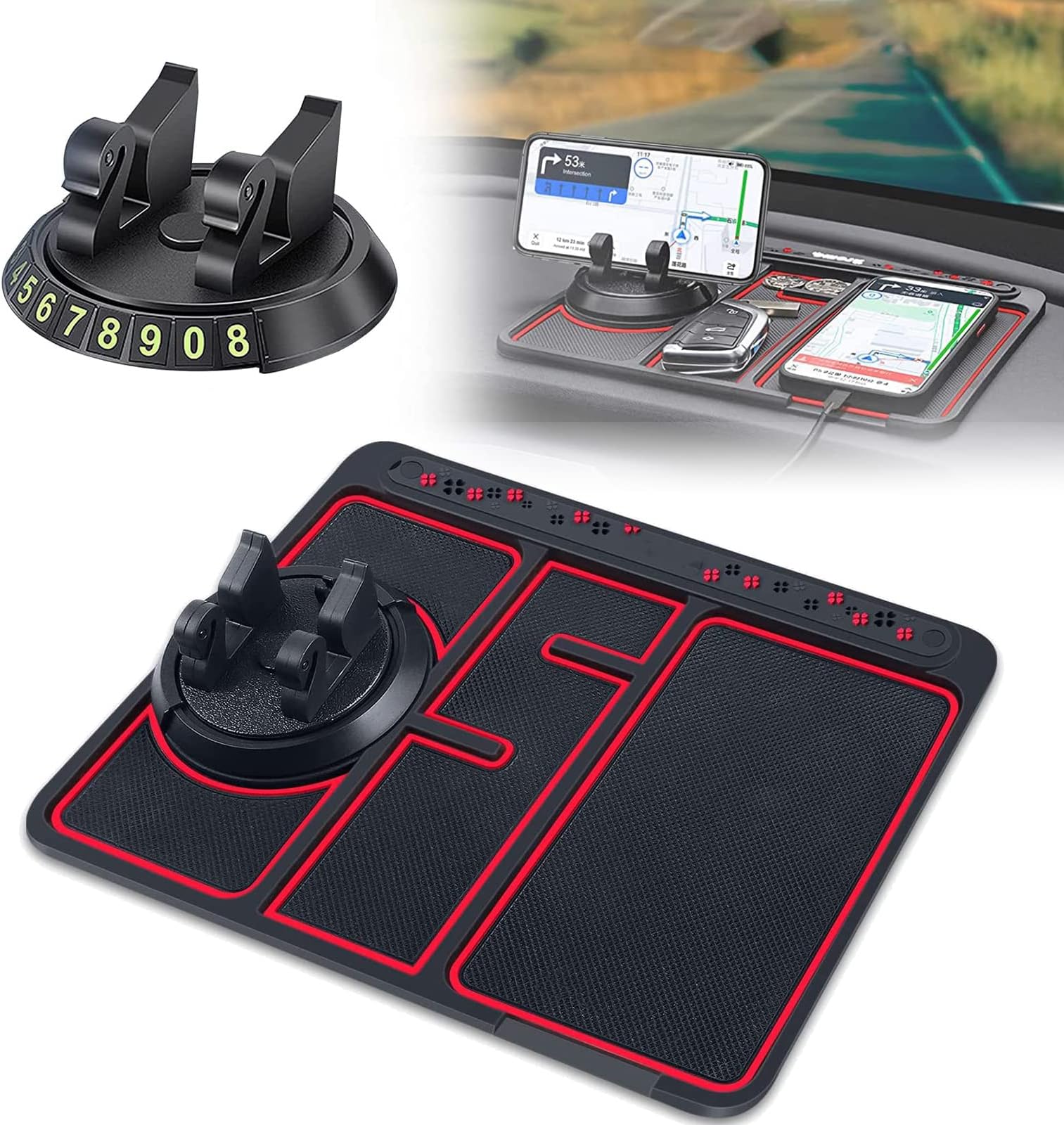 Mobile Phone Holder Car, Non-Slip, Multifunctional Phone Pad, Dashboard Mobile Phone Holder, Non ...