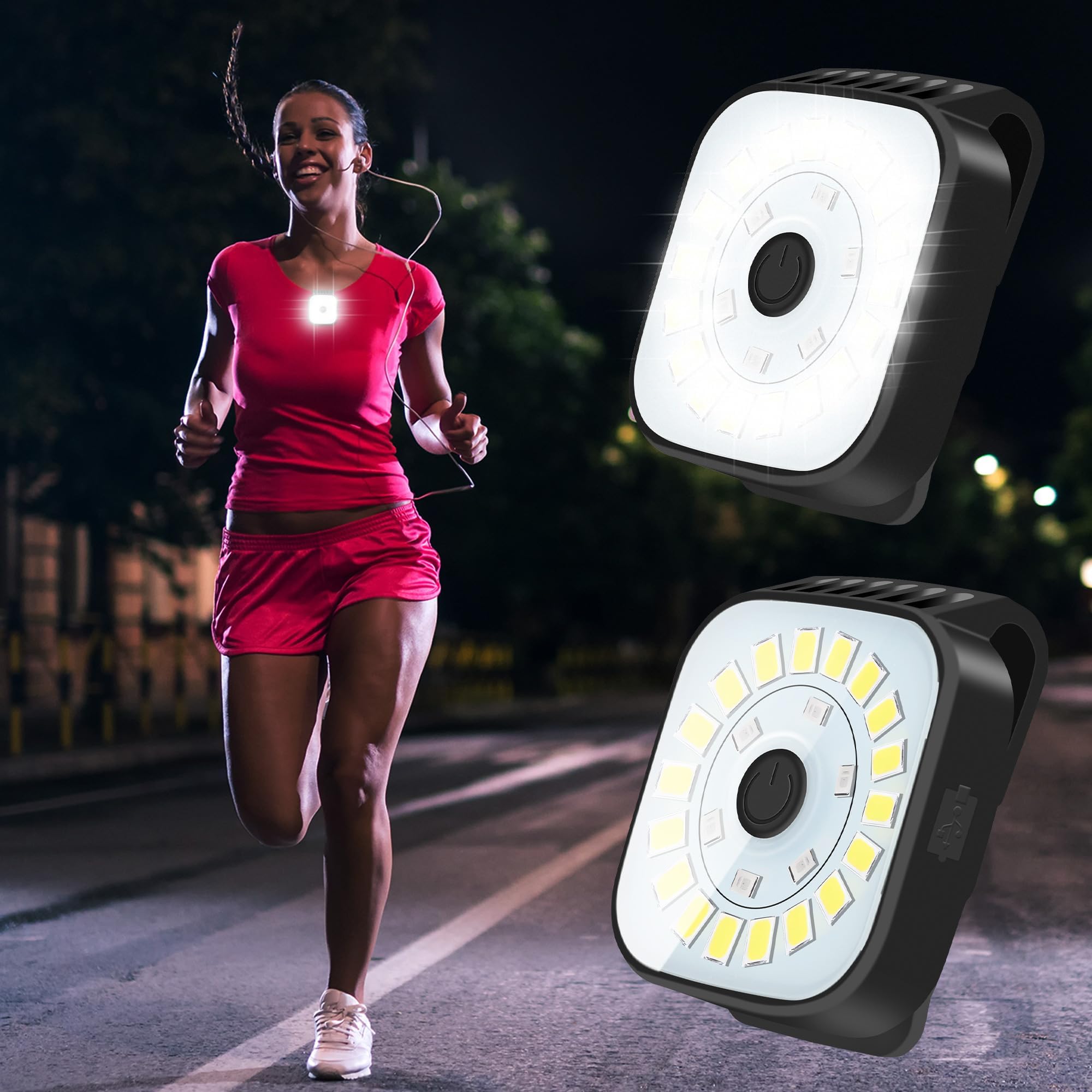 Amazon.com: Clip on Flashlight, Running Light for Runners Rechargeable ...