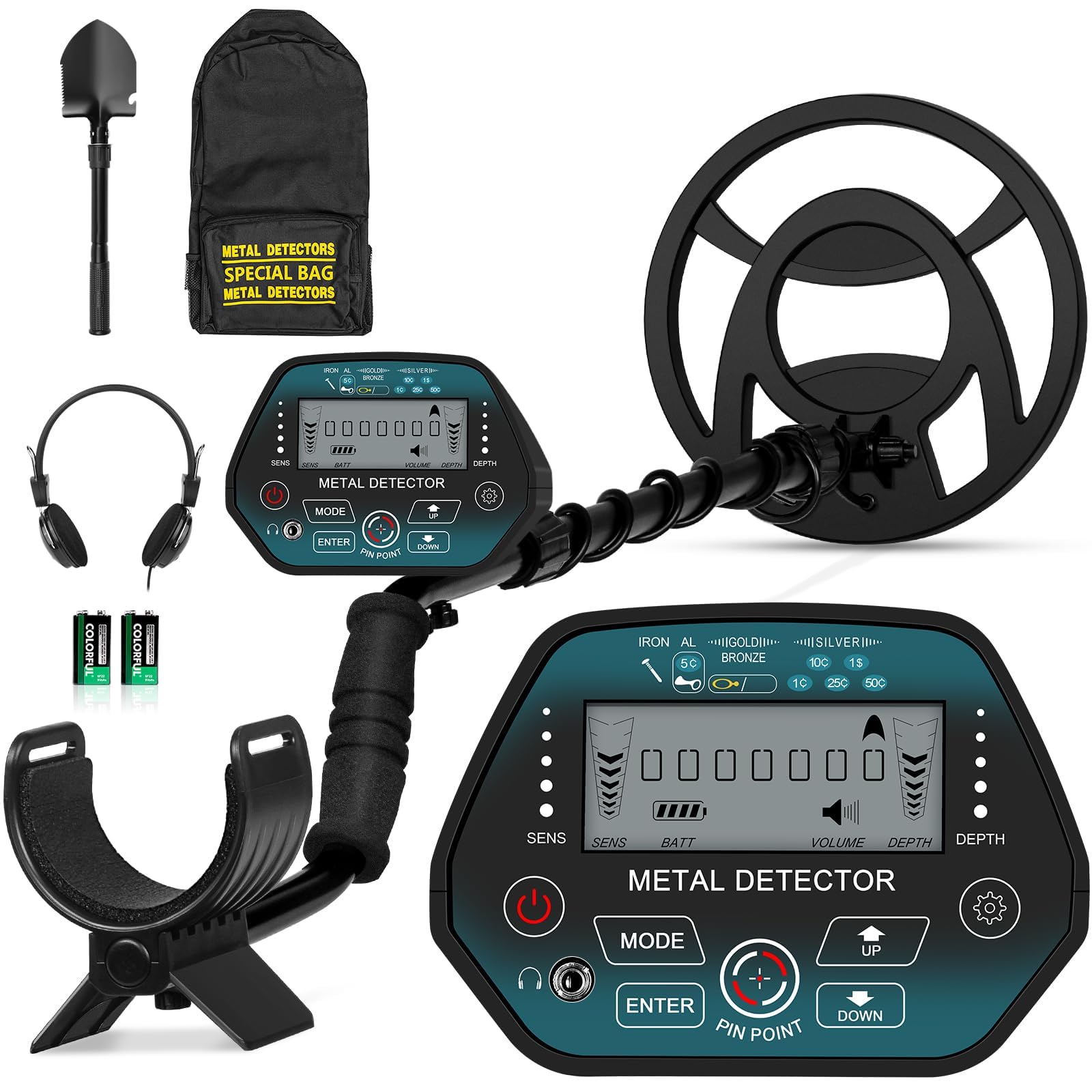 Amazon.com : EQUEEN Metal Detector with 8 Levels Sensitivity, Beach ...