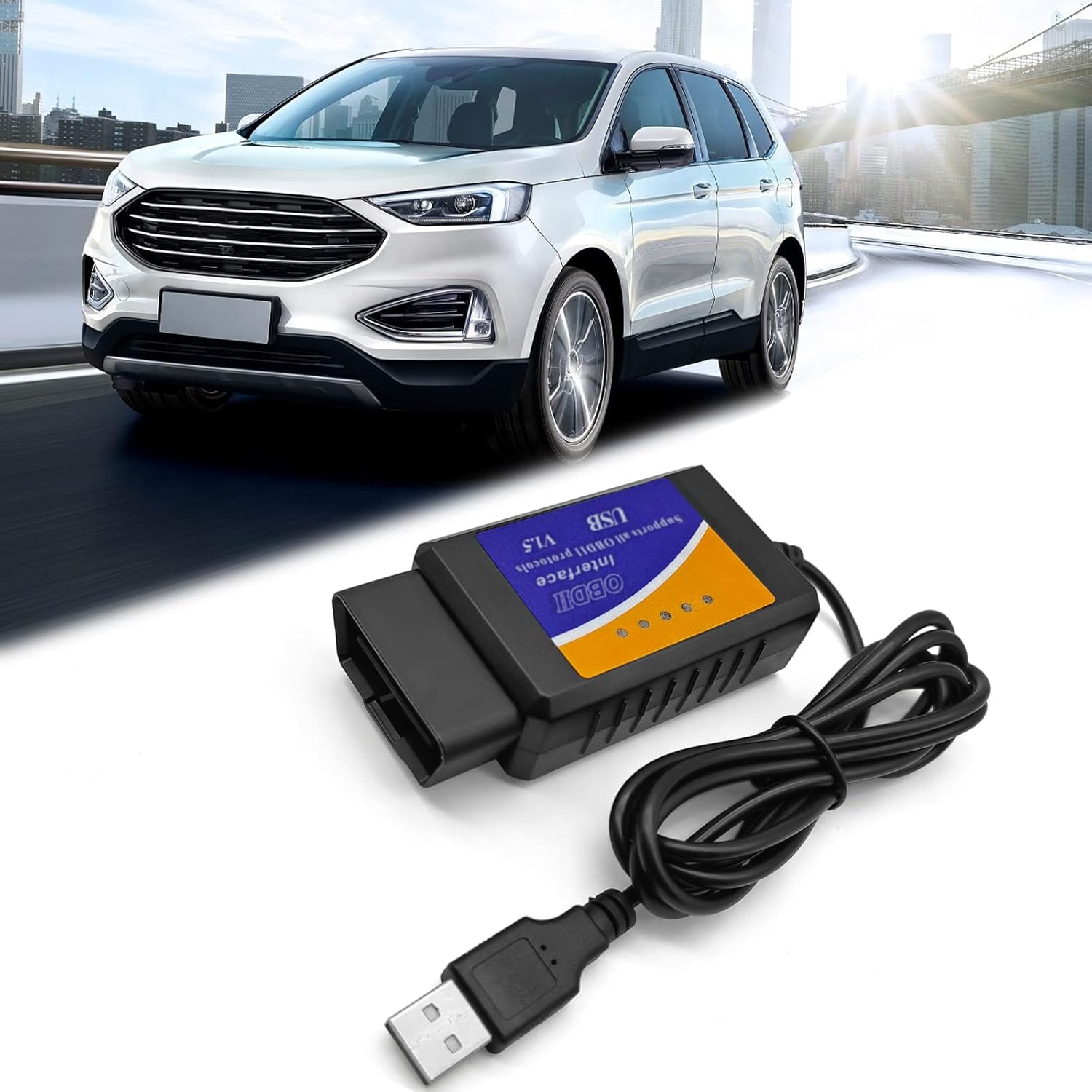 Amazon.com: OBDII USB V1.5 Scanner OBD2 Adapter Diagnostic Cable for ...
