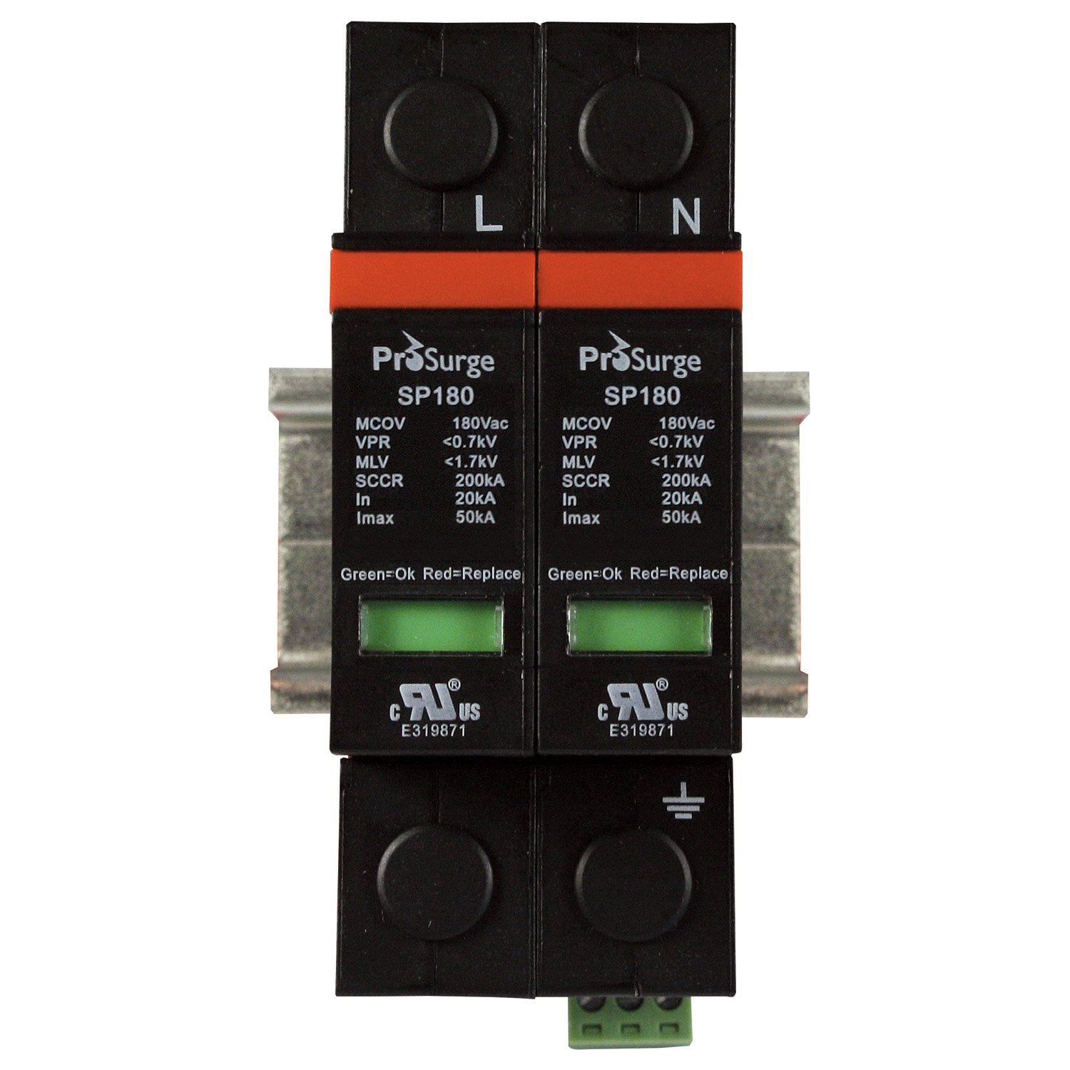 Amazon.com: ASI ASISP180-2P UL 1449 4th Ed. DIN Rail Mounted Surge ...