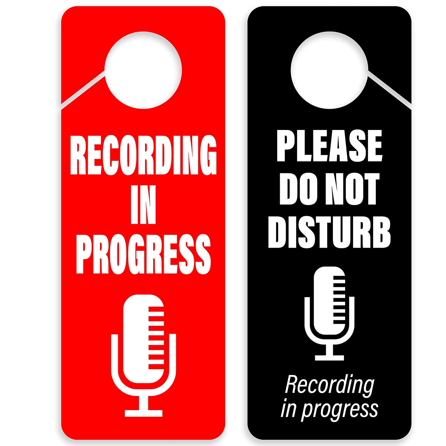 Recording in Progress - Please Do Not Disturb Sign, Door Knob Hanger 2 ...