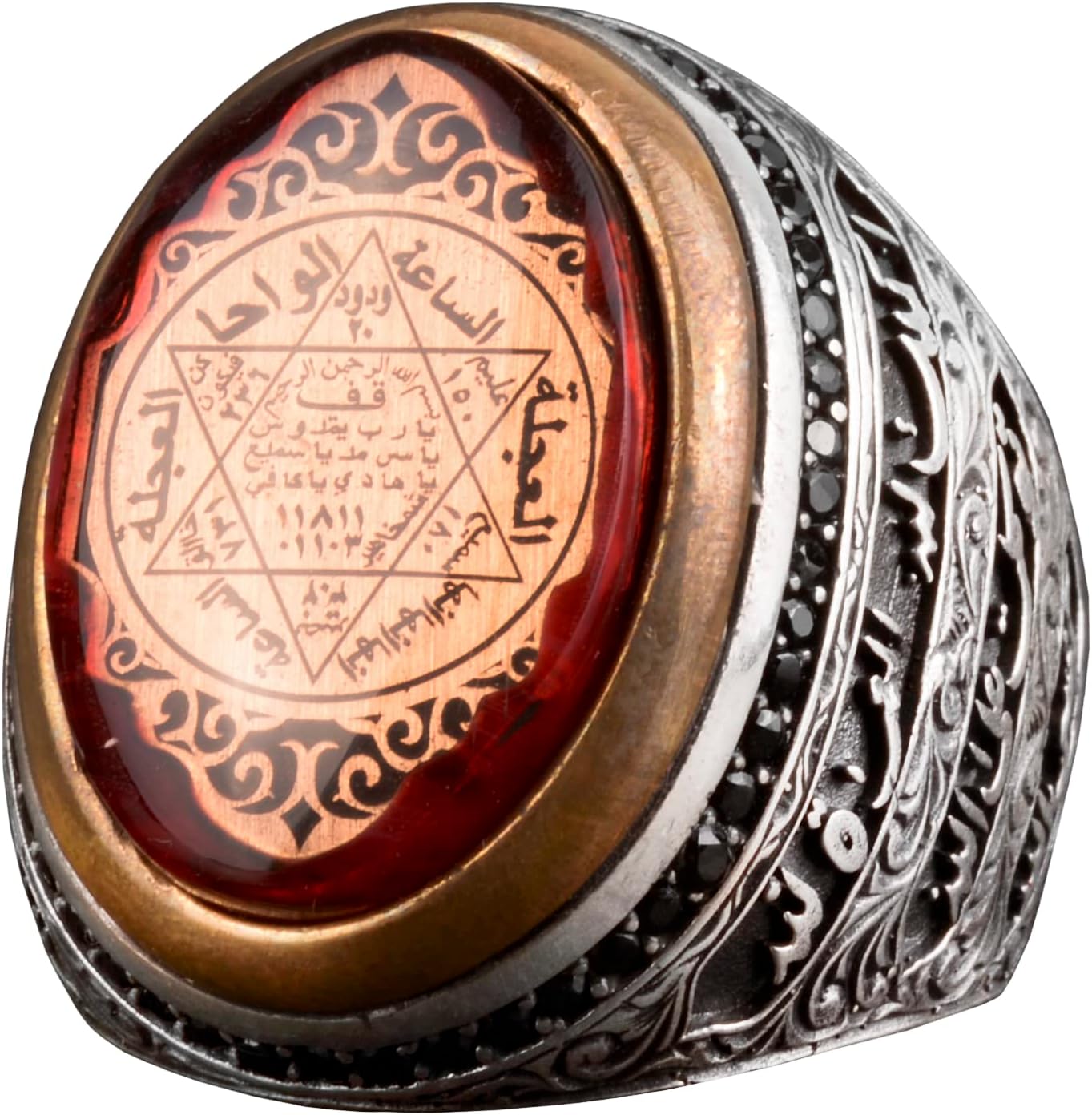 Amazon.com: KAMBO Star of David Ring, Arabic Ring, Occult, 925 Sterling ...