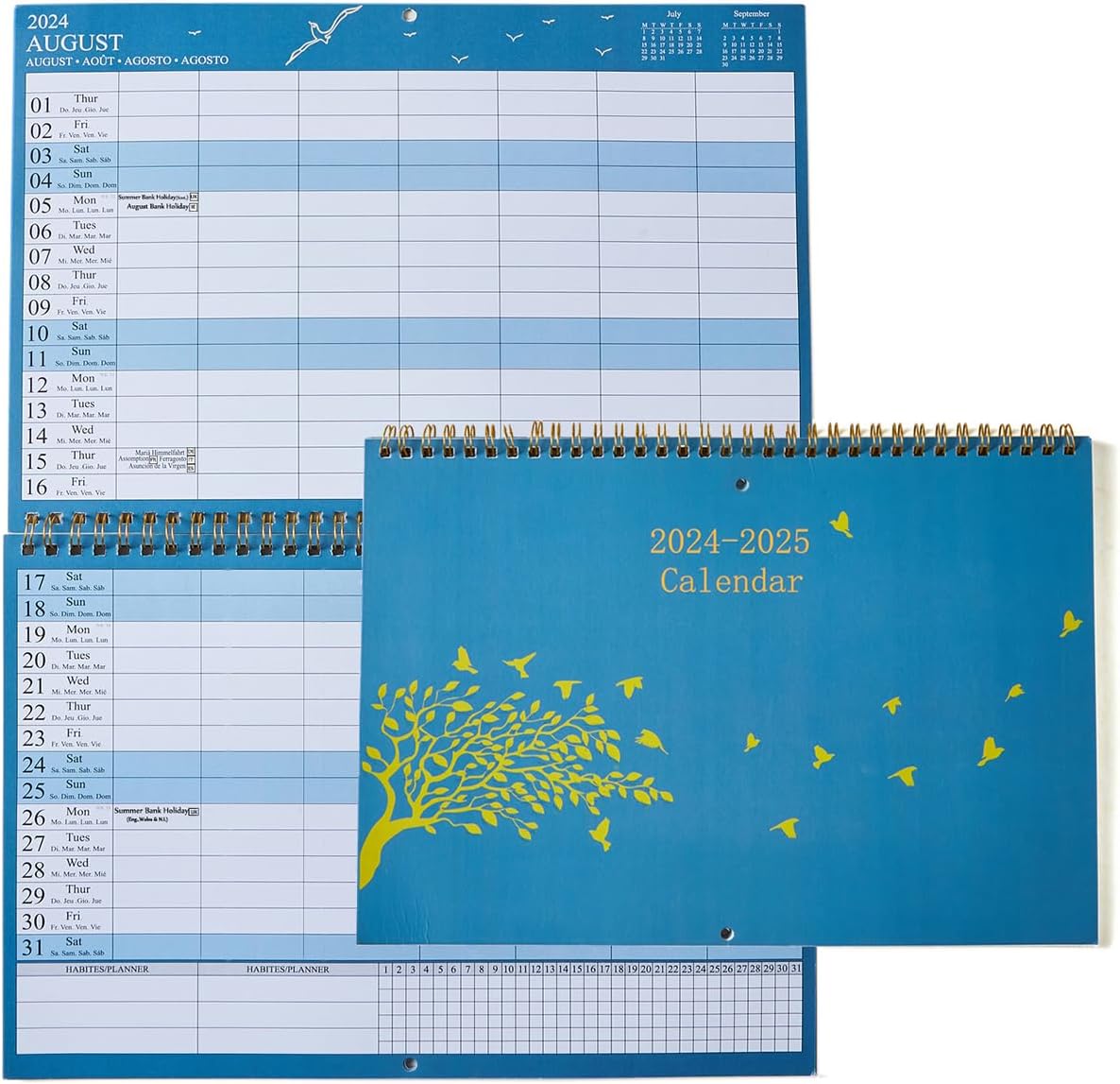 Calendar 2024/25 Family Planner with 6 Columns & Habit-Tracker, Family ...