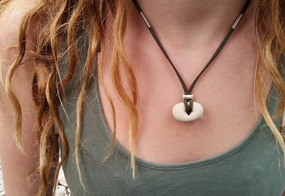 Watch Protection Witch Stone Necklace, Healing Hag Stone Pendant on ...
