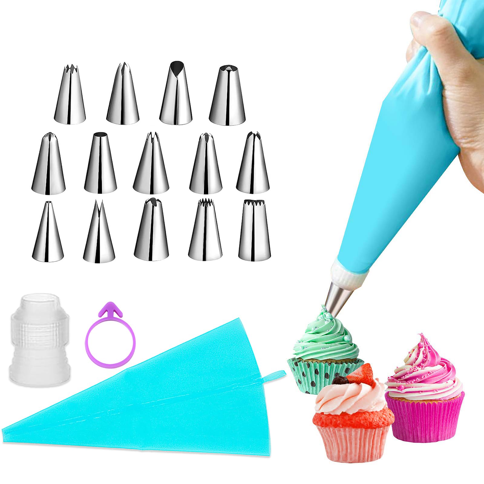 Snapklik.com : Suuker Piping Bags And Tips Set, Cake Decorating Kit