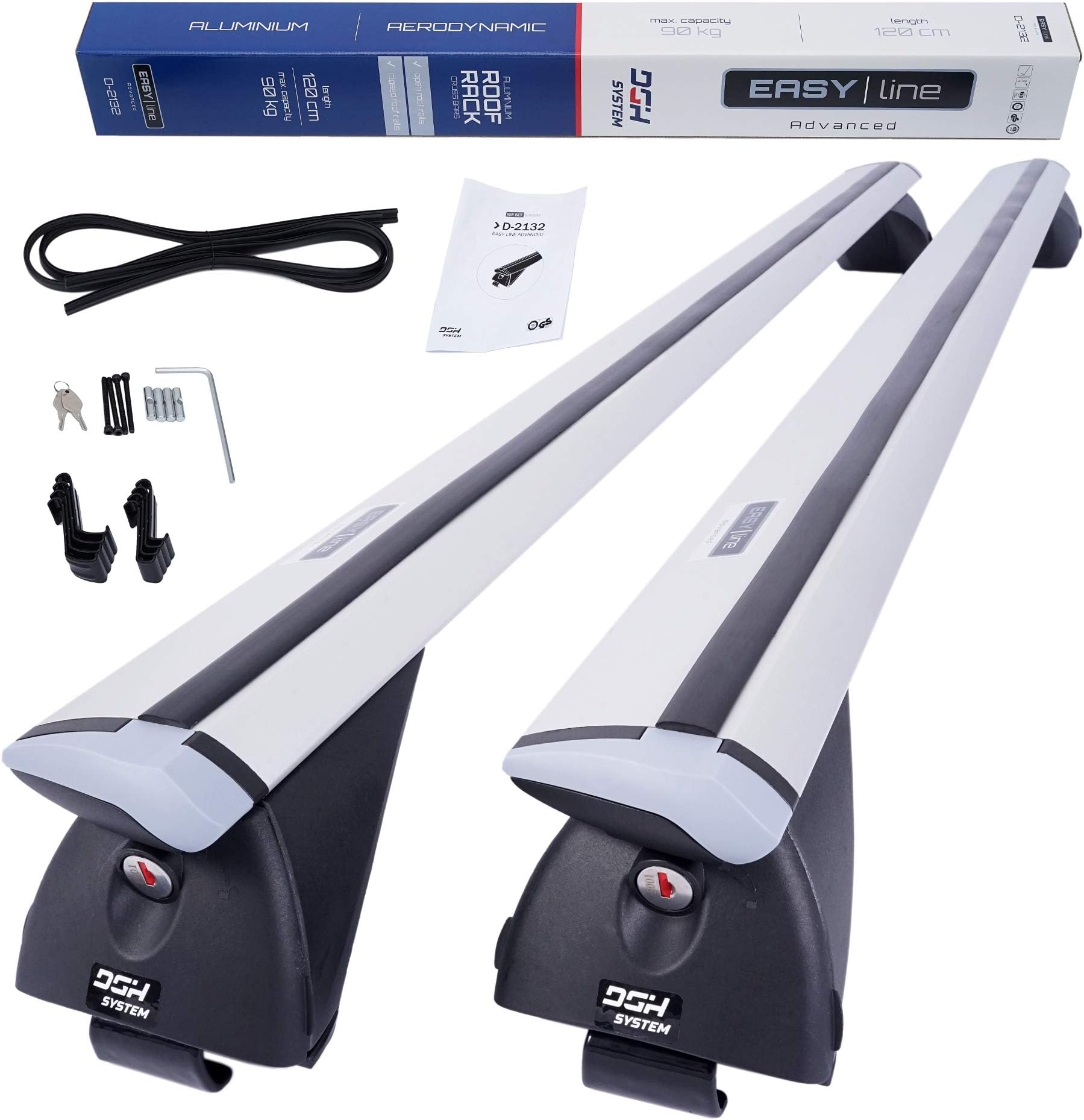 DGH System Kompletter Aluminium-Dachträger Easy Line Advanced 120 cm ...
