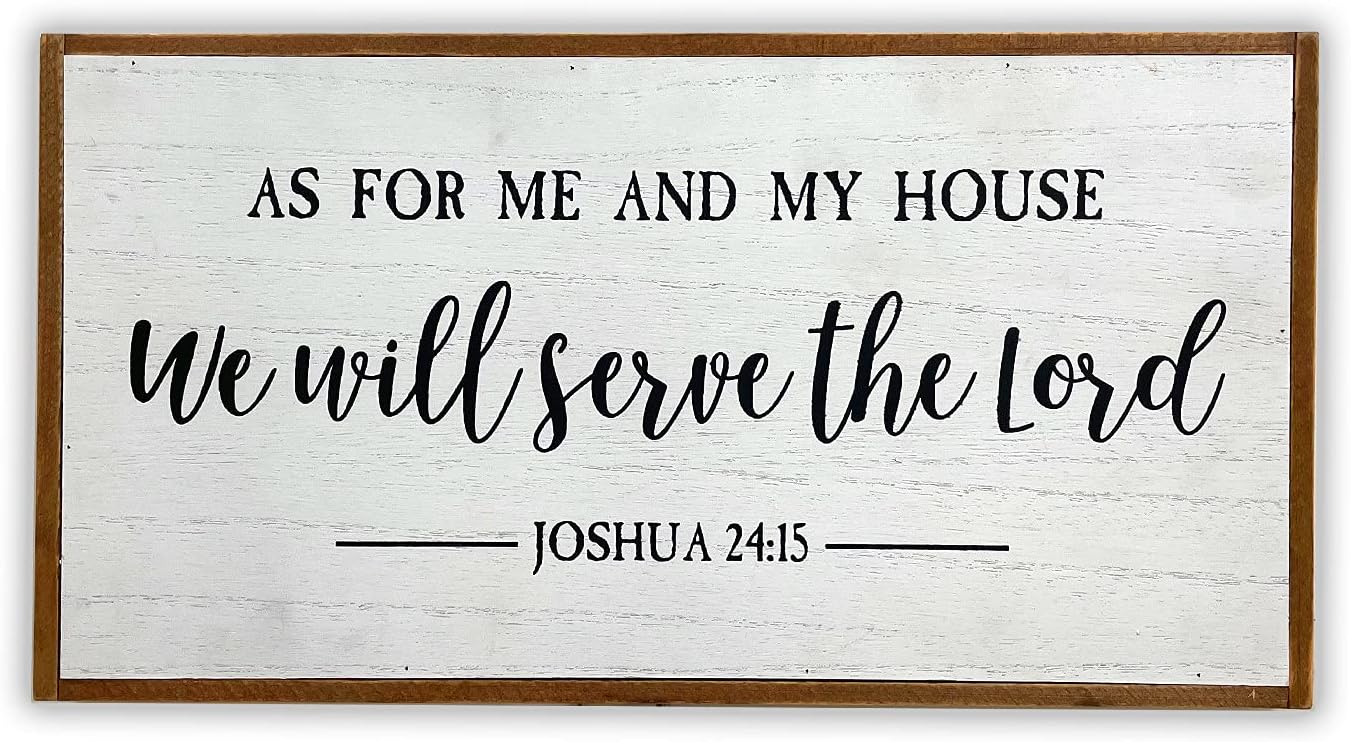 Amazon.com : Rustic Wood Framed Wall Sign for Home, Joshua Wall Art ...