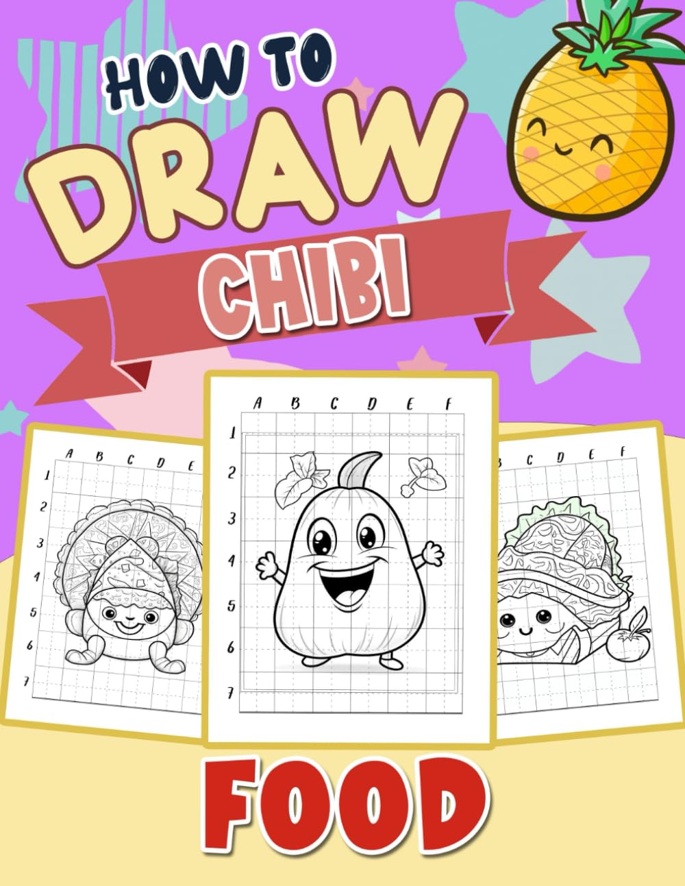 How To Draw Chibi Food: Coloring Book for Kids: Fun and Friendly Food ...