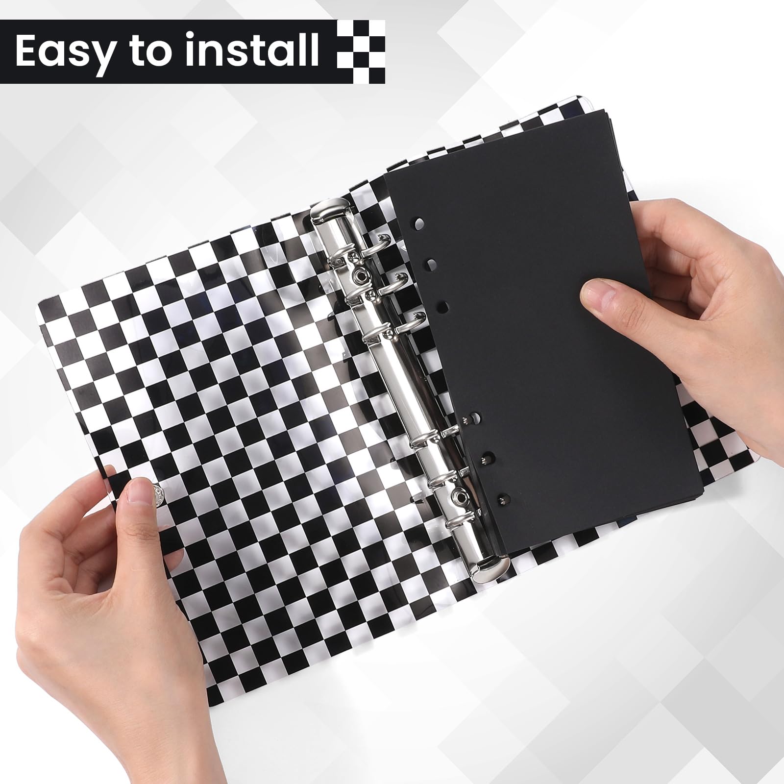 Checkered Binder Covers Checkered Skate Texture Hardcover 3 Ring