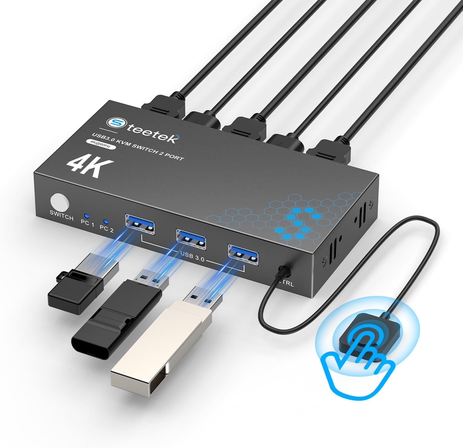 Amazon.com: IOGEAR 2-Port USB VGA Miniview Micro Cabled KVM Switch ...