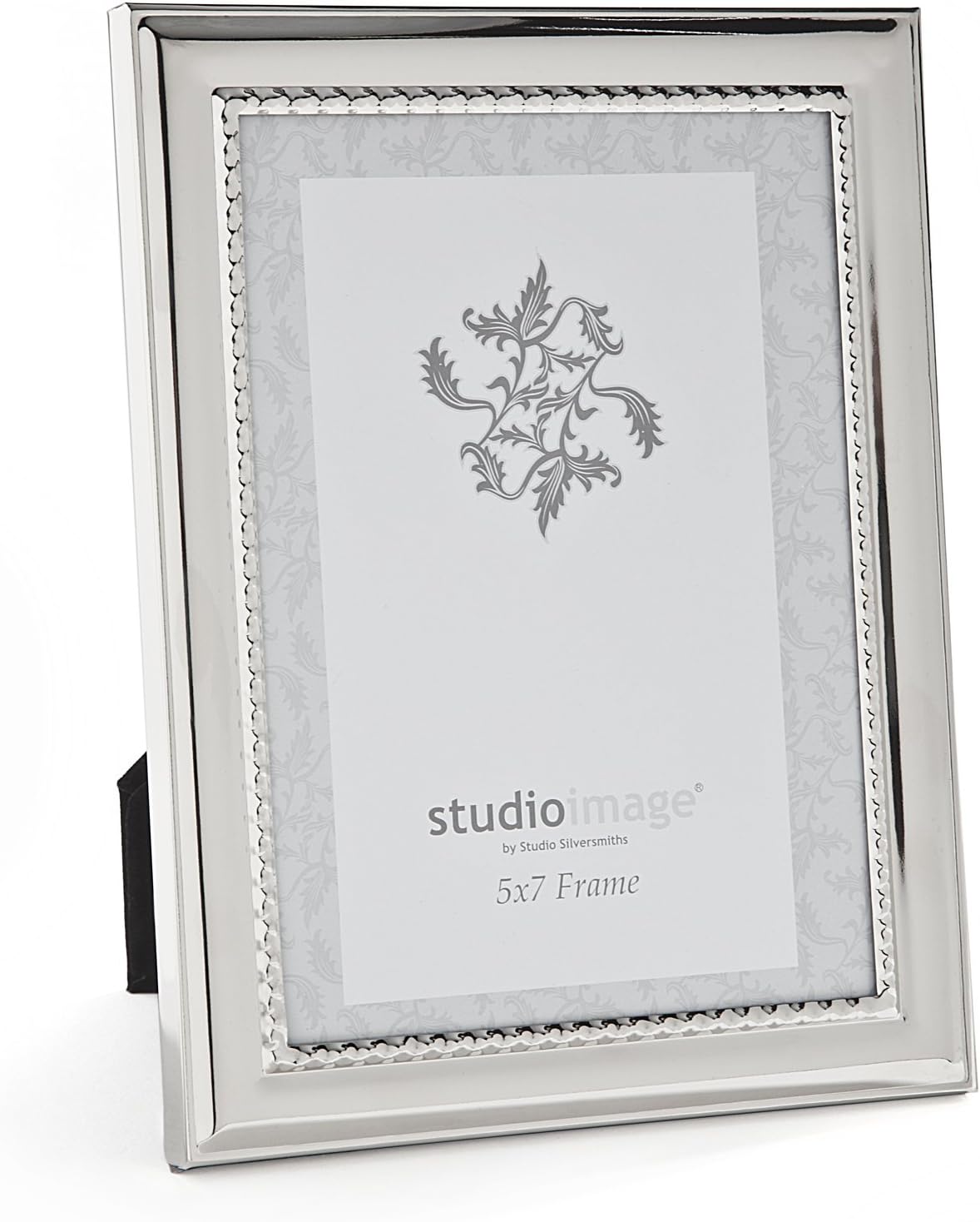 Amazon.com - BEADED 5X7 PICTURE FRAME - 5X7 POLISHED SILVER W BEAD TRI ...