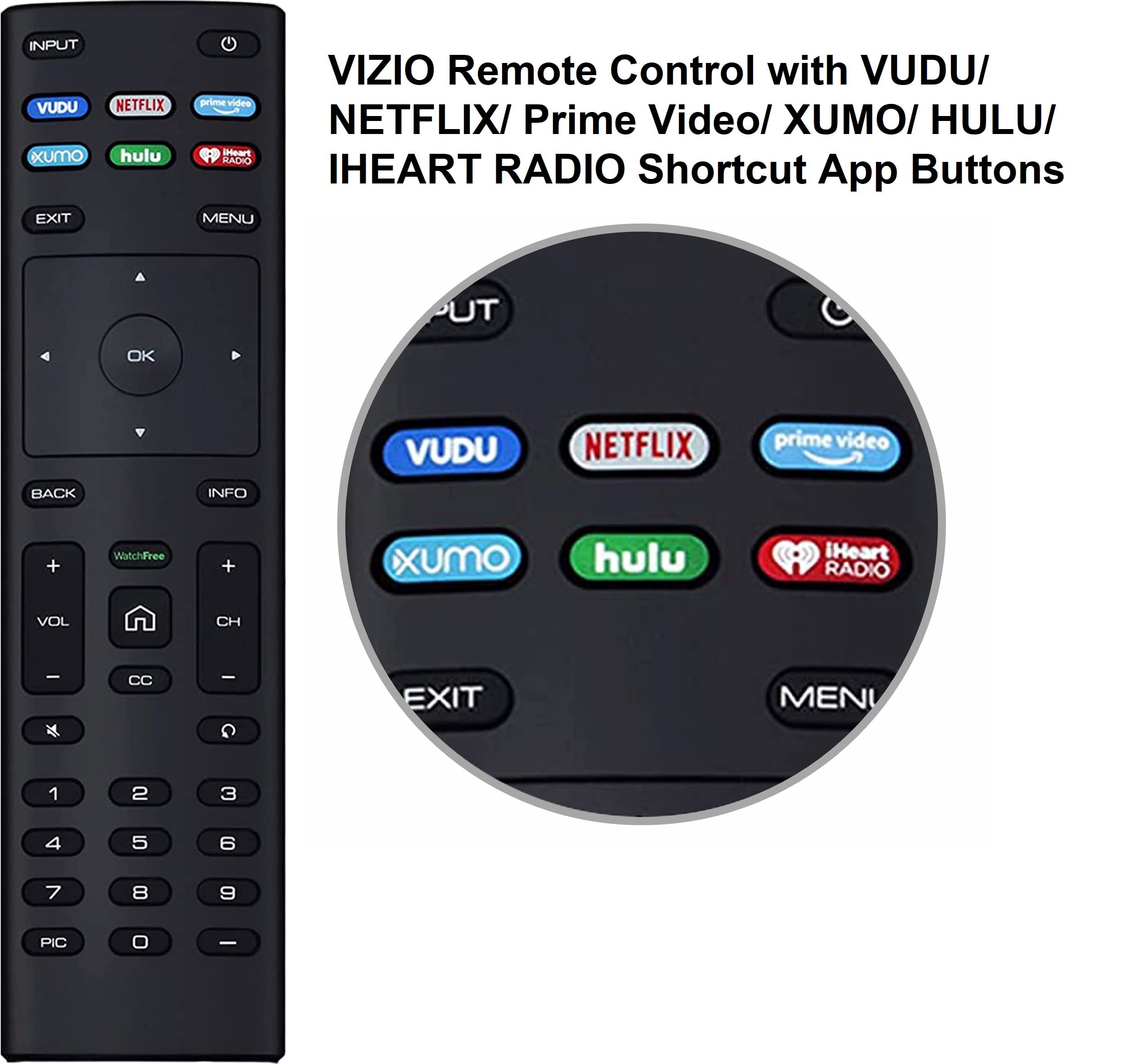Vizo Tv Remotes XRT136 Watchfree Remote Control Replacement For All ...