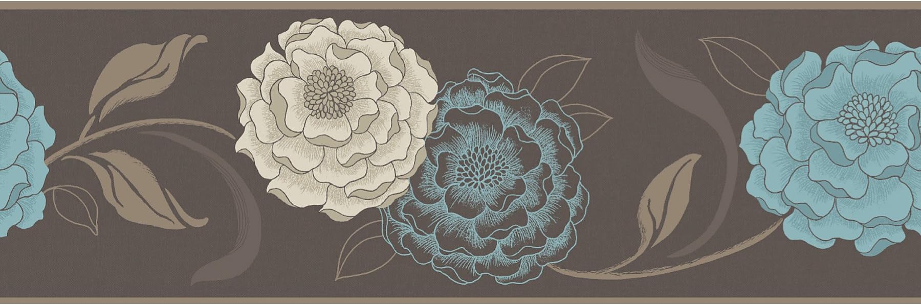 Graham and Brown Floral Die Cut Border Blue - Wallpaper Borders ...