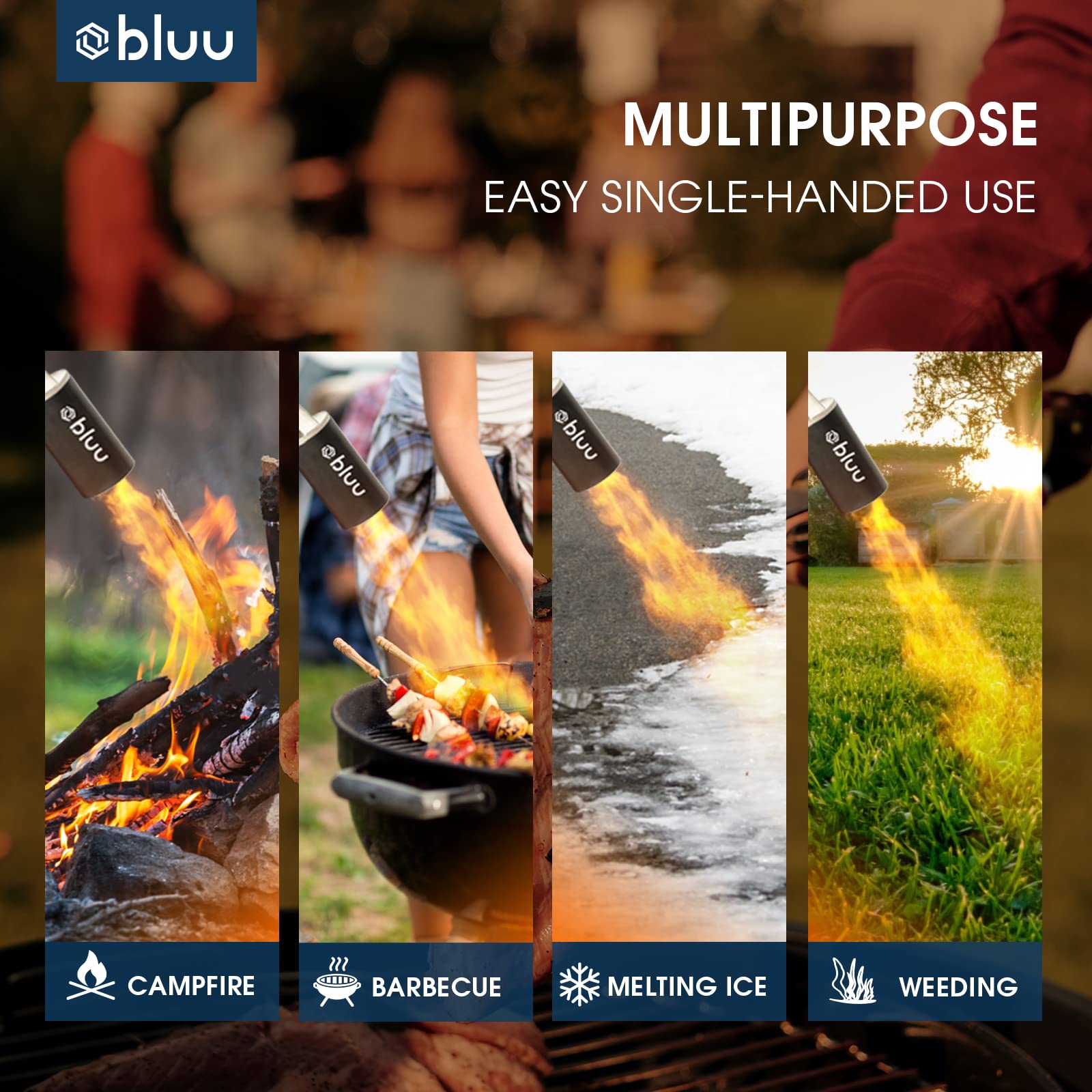 Bluu Propane Torch Weed Burner Heavy Duty , High Output 500,000BTU ...