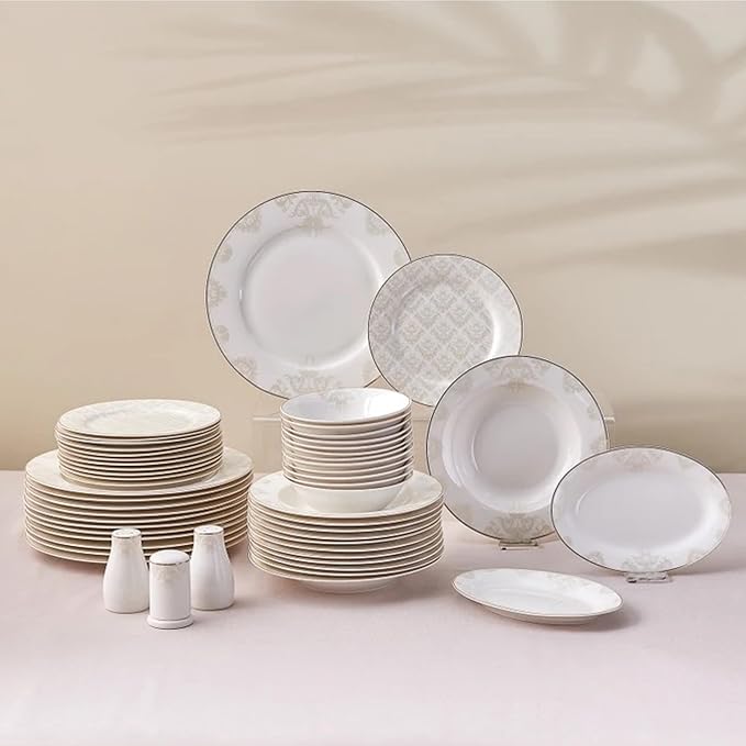 Karaca Siena 53-Piece Porcelain Dinner Sets with Dinner & Dessert ...