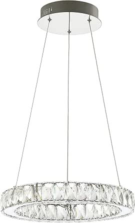 VanRayal Modern Ring Crystal LED Pendant Lights for Dining Room,Ceiling ...