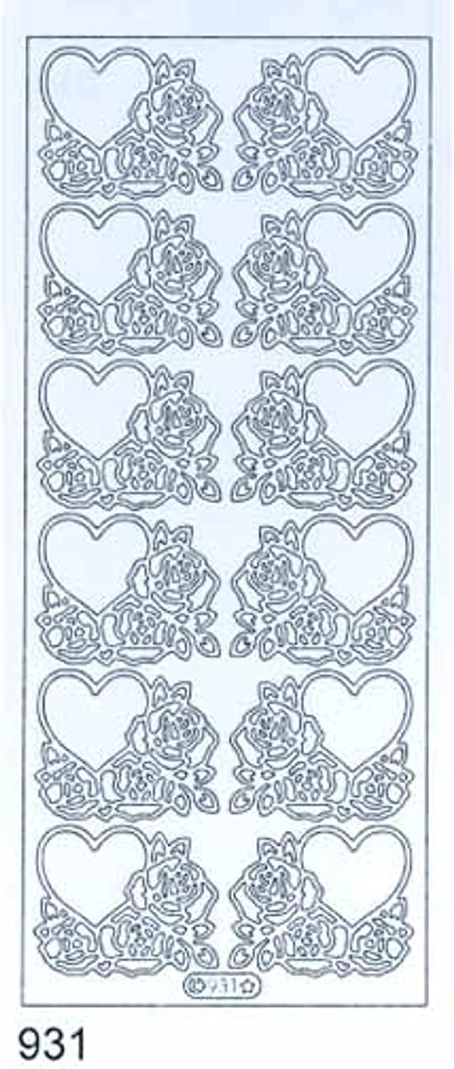Amazon.com: Ecstasy Crafts Stickers- Gold - Hearts/Roses