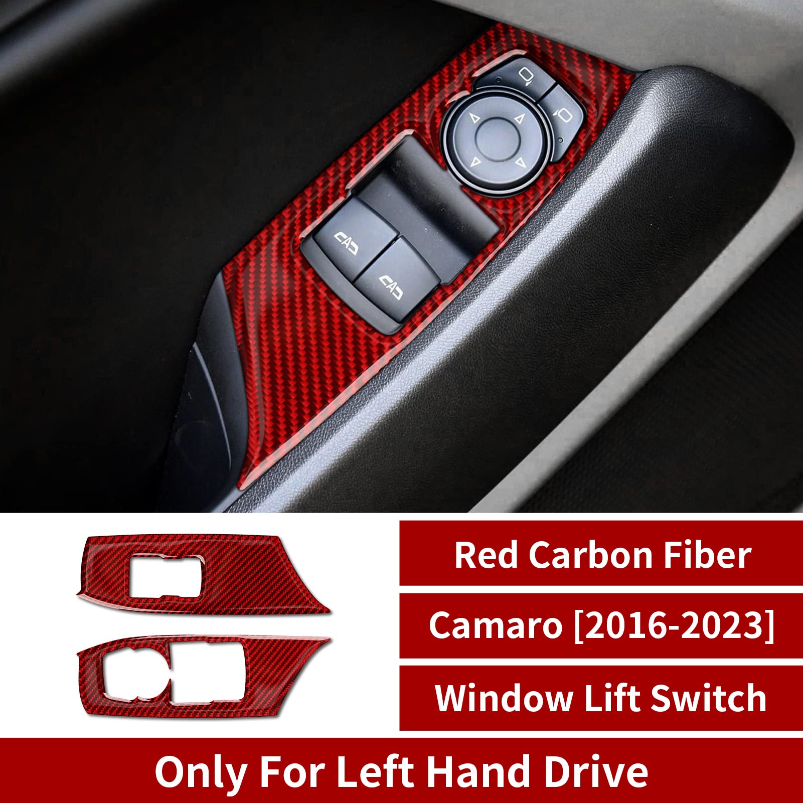 Snapklik.com : Car Window Lift Switch Panel Sticker Decal Carbon Fiber ...