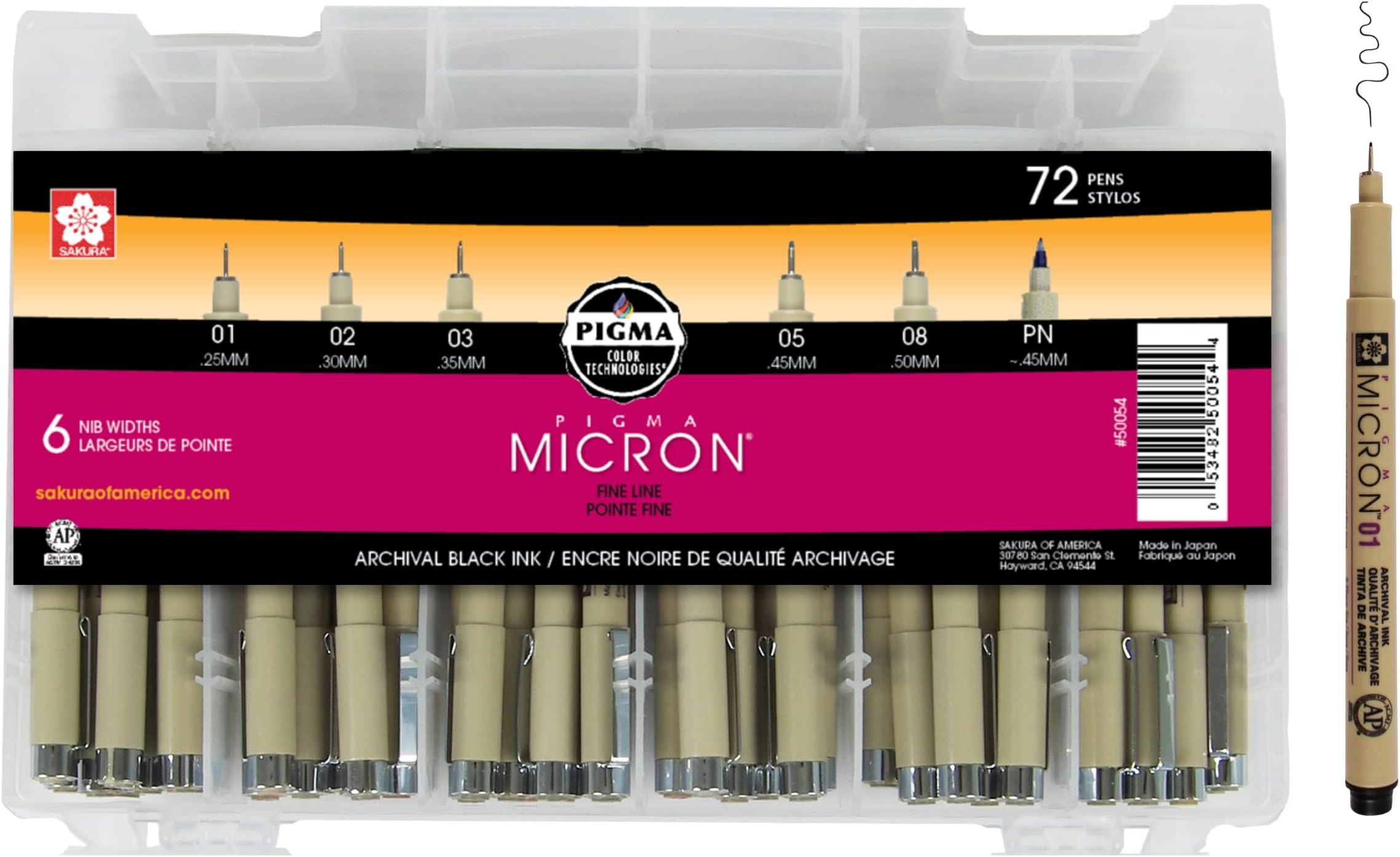 Amazon.com: SAKURA Pigma Micron Fineliner Pens - Archival Black and ...