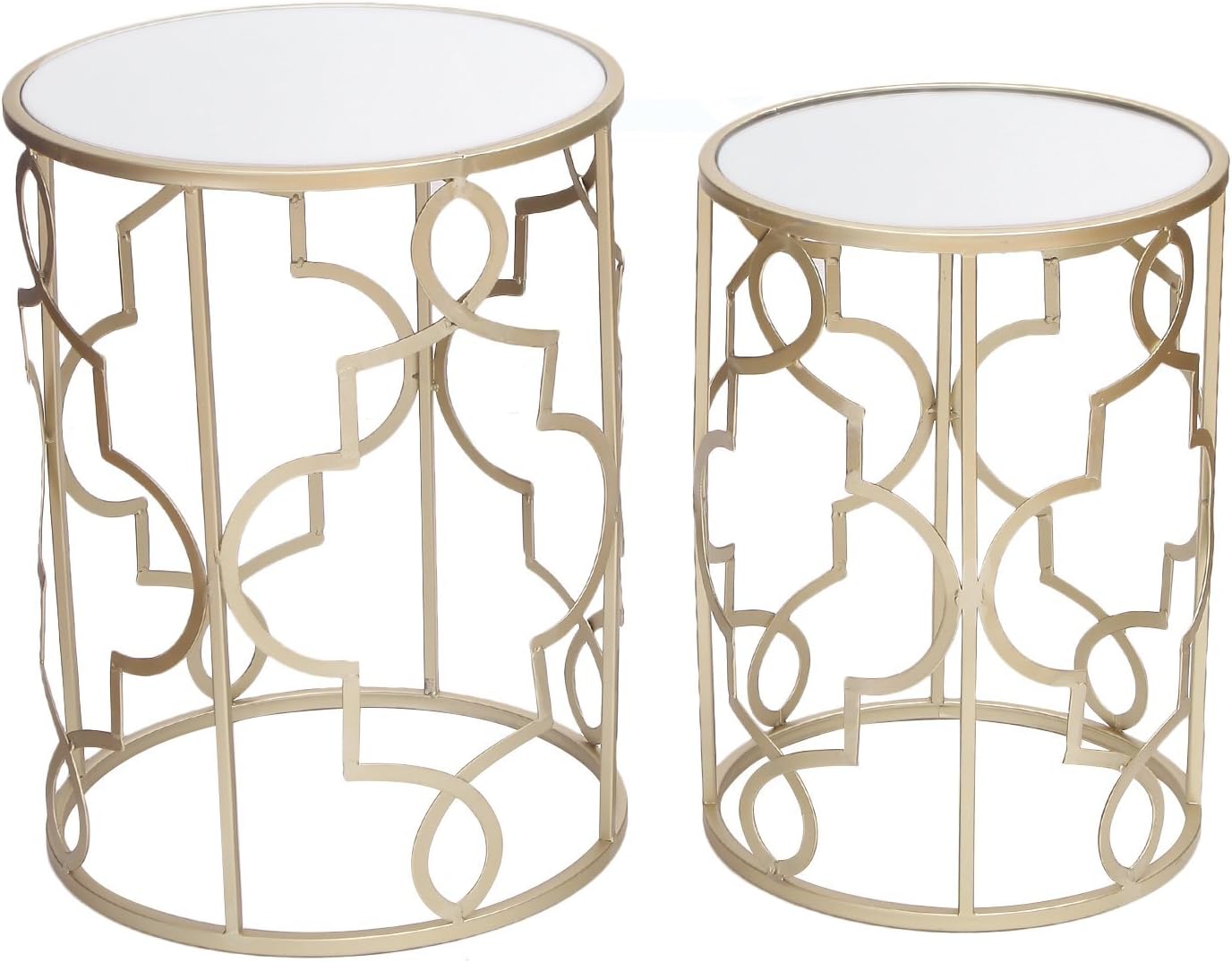 Amazon.com: Adeco Classic Side Set (2 Pcs)-Gold Nesting Tables, : Home ...