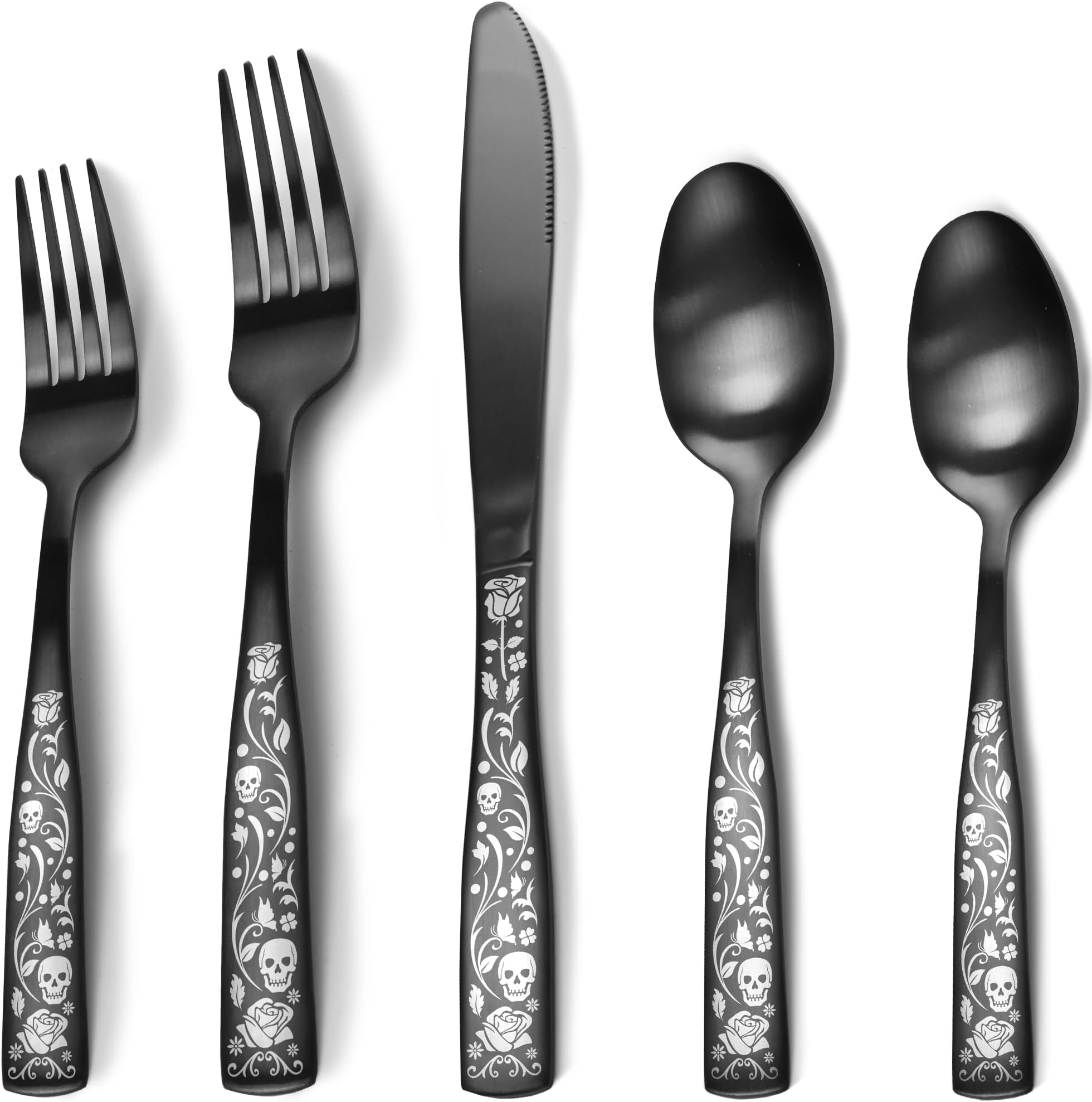 Amazon.com | Skeleton Skull Silverware Set, Cutlery Set 3 PCS Includes ...