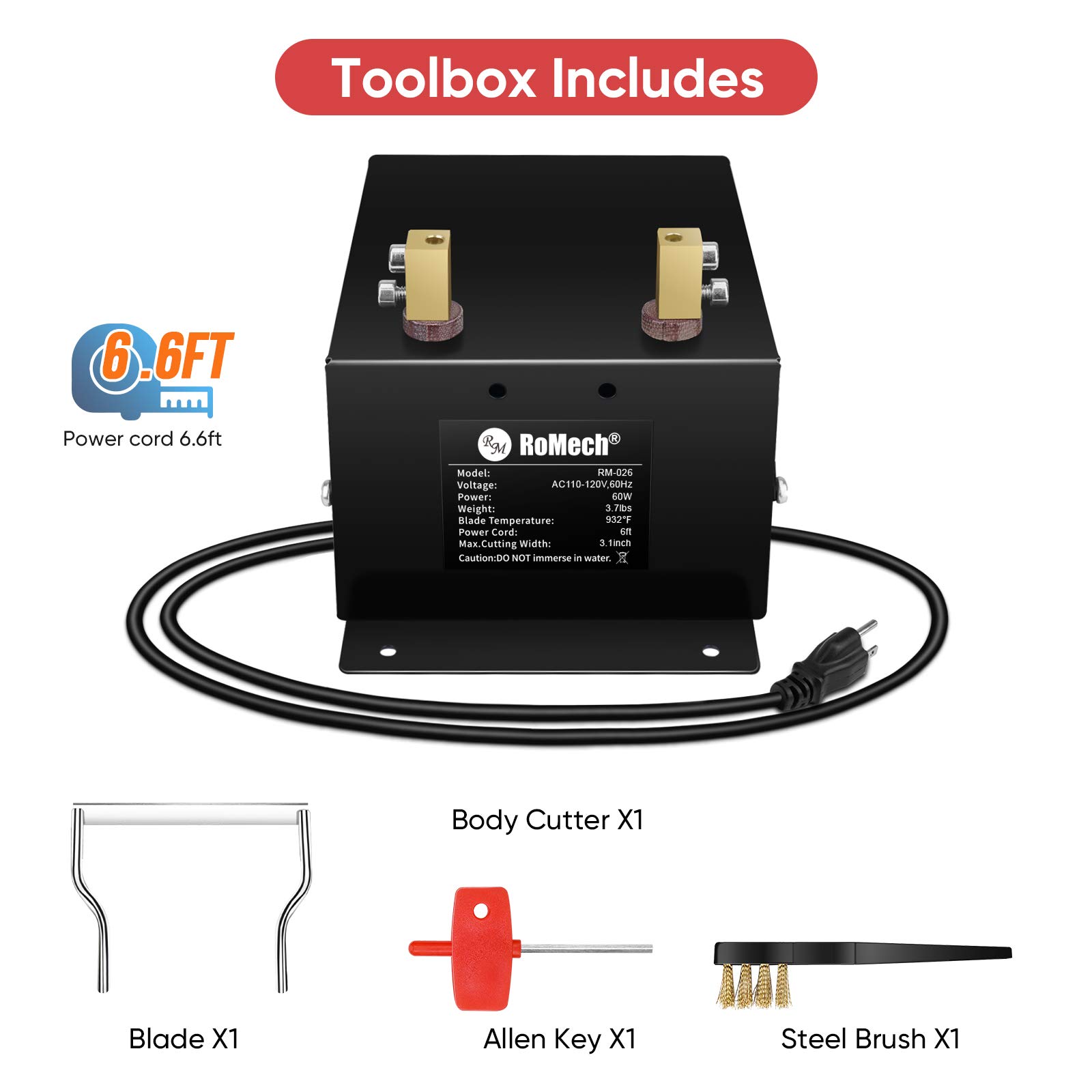 Snapklik.com : ROMECH 60W Electric Rope Cutter, Hot Knife Thermal Blade ...