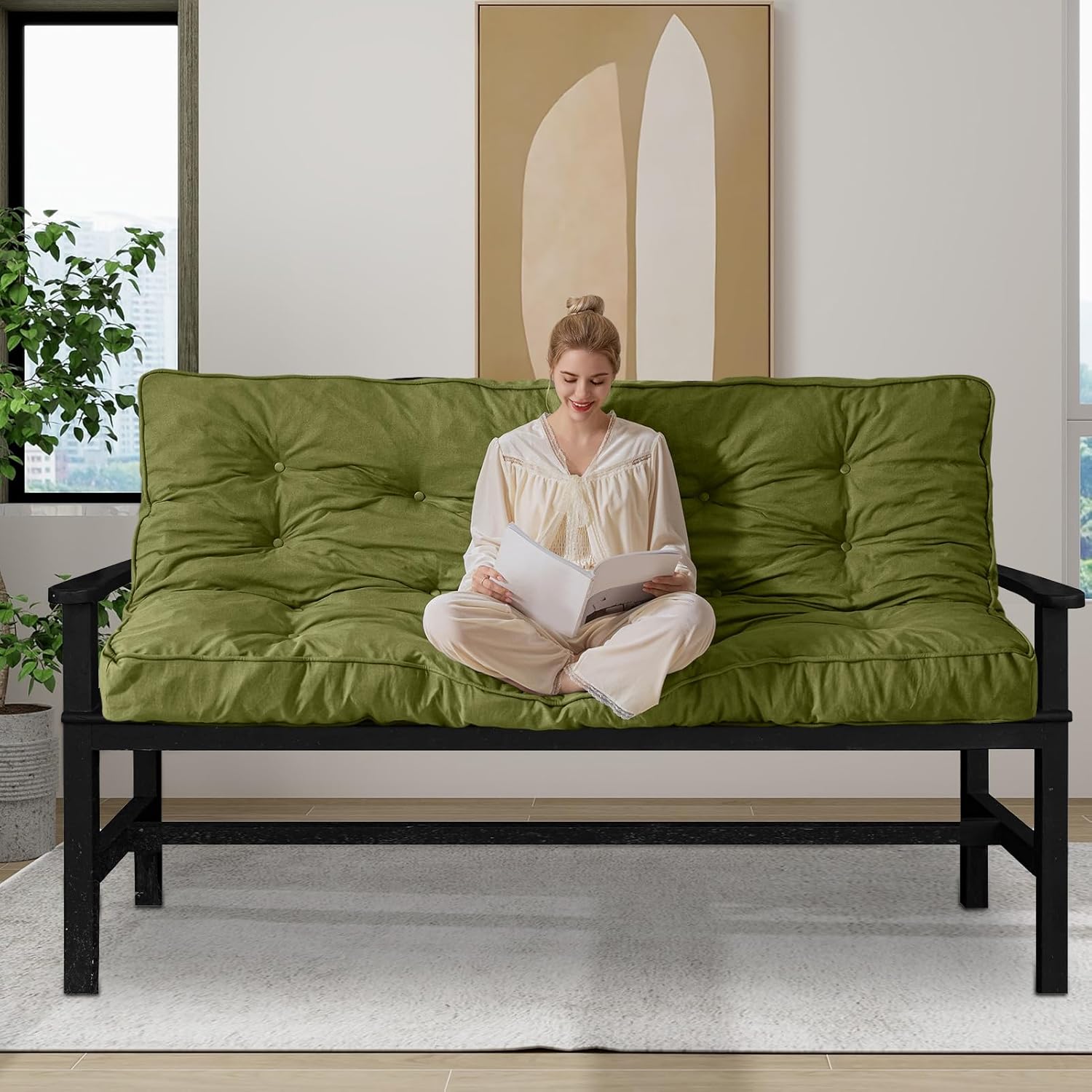 Amazon.com: YOSHOOT 6 Inches Futon Mattress Queen Size, Thick Futons ...