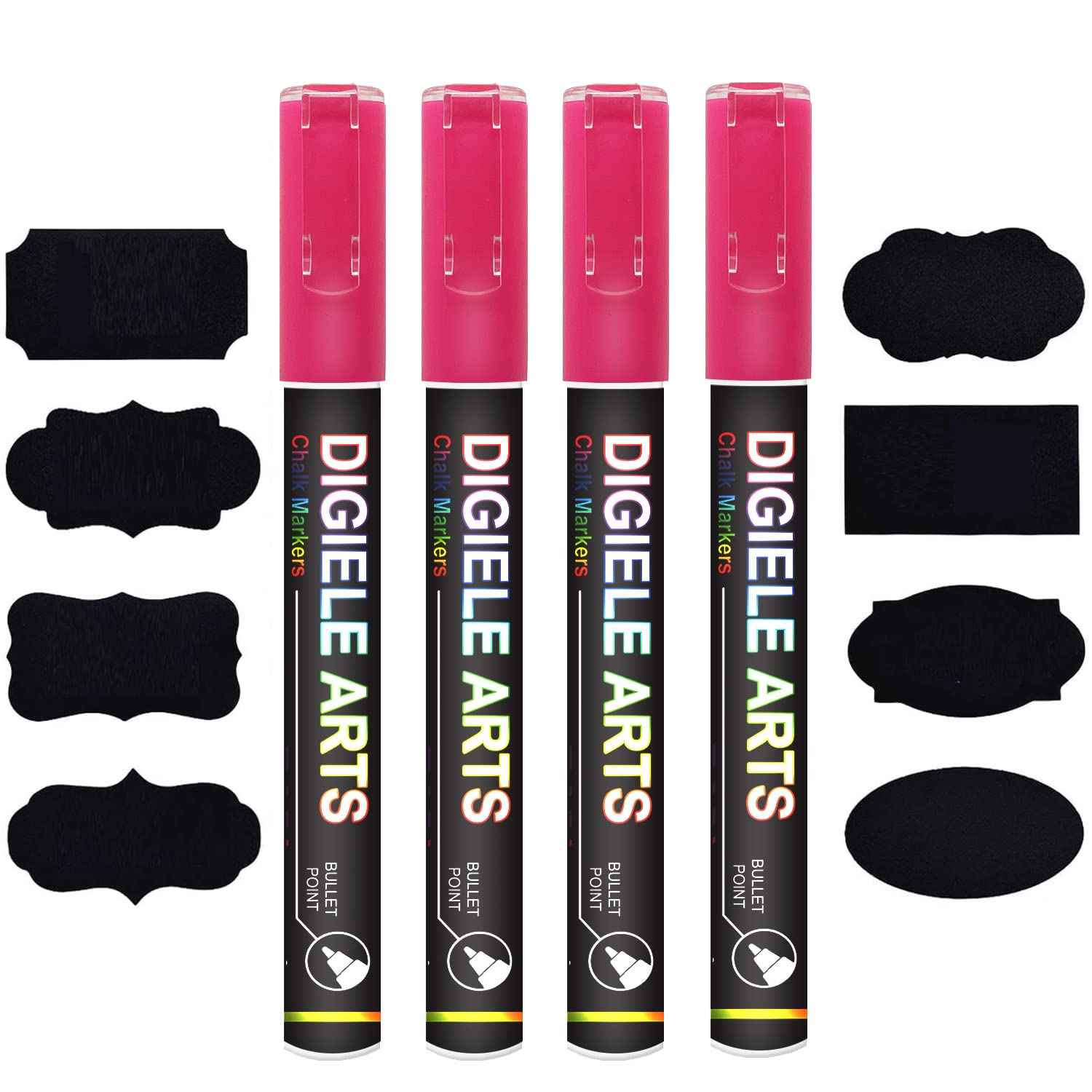 DIGIELE Pink Chalk Marker Pens, 3mm Pink Liquid Pen Markers, Dry or Wet ...