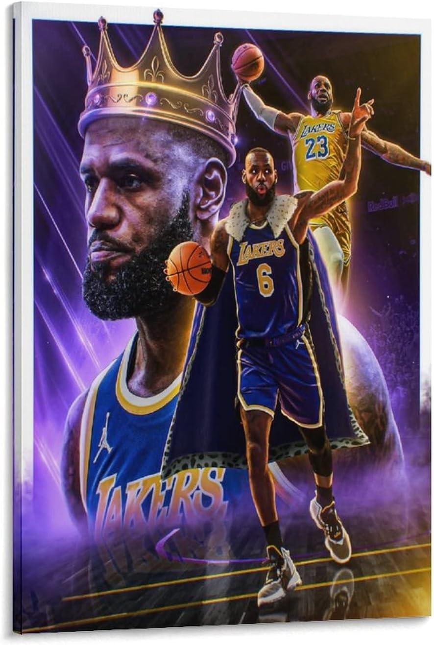 NBA Lakers' Lebron James Illustration Poster Poster Decorative Painting ...
