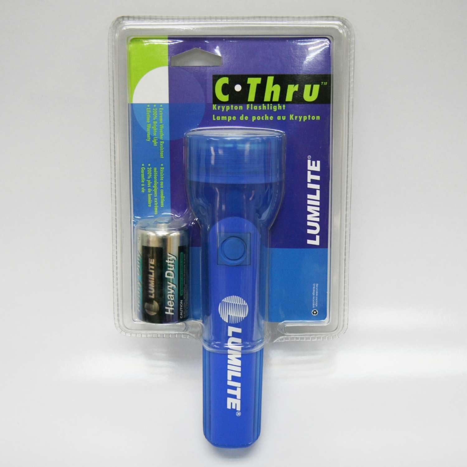 Lumilite 7202 C-Thru Krypton 2D Cell Flashlight, Blue - Basic Handheld ...