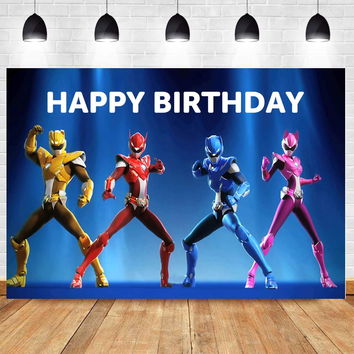 Buy REAGTUGHT 7x5ft Miniforce Happy Birthday Photo Background Power ...