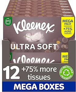 Kleenex® Ultra Soft Tissues Mega Pack - 1,344 Sheets (12 Boxes x 112 ...
