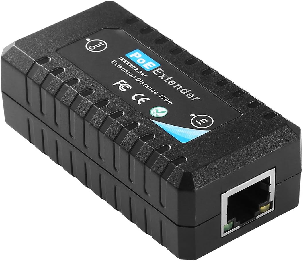 Revotech 1 Port POE Extender IEEE 802.3af Standard 10,100Mbps 100m(328 ...