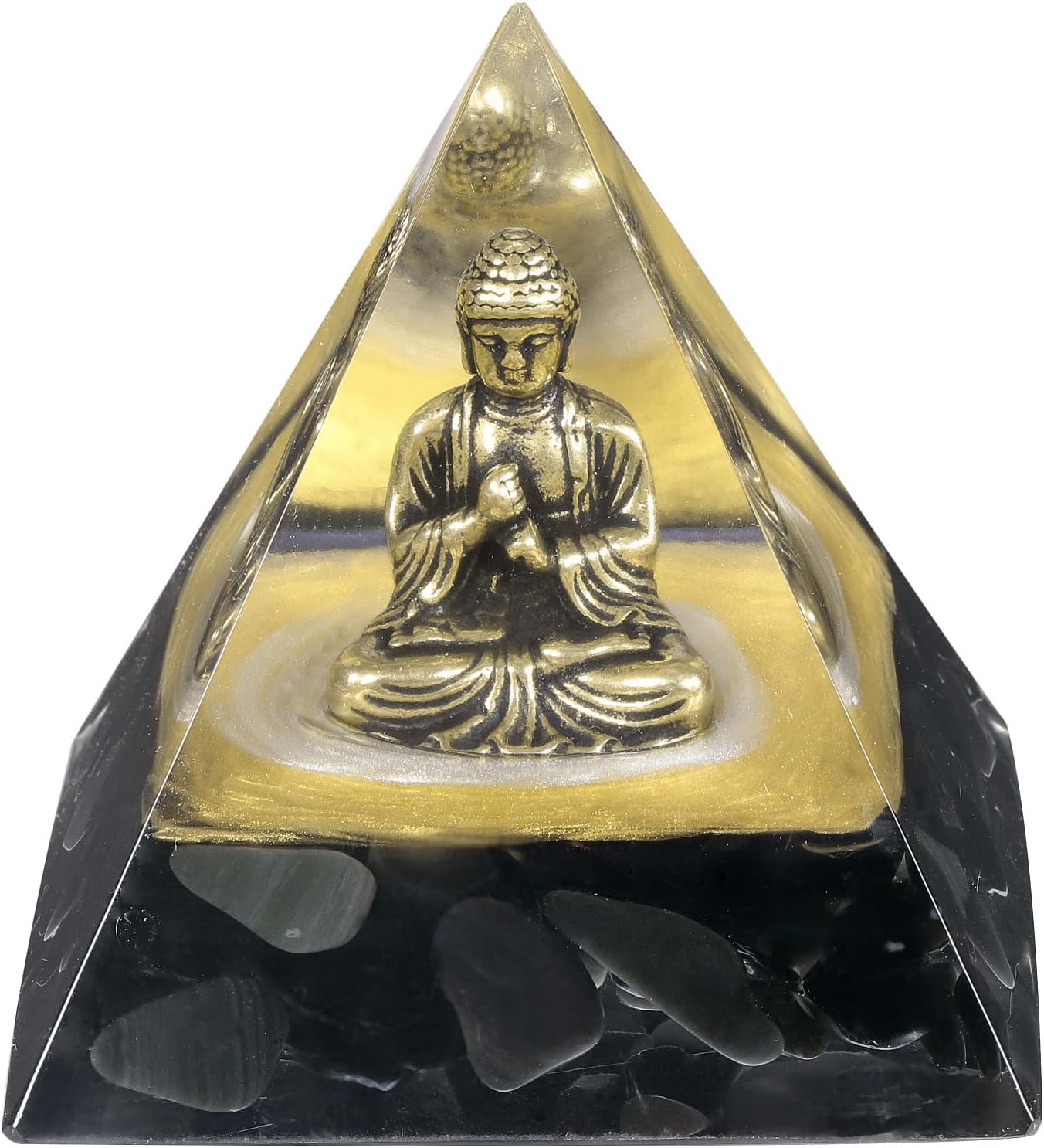 Amazon.com: Cheungshing Brass Buddha Statue Orgone Pyramid Protection ...