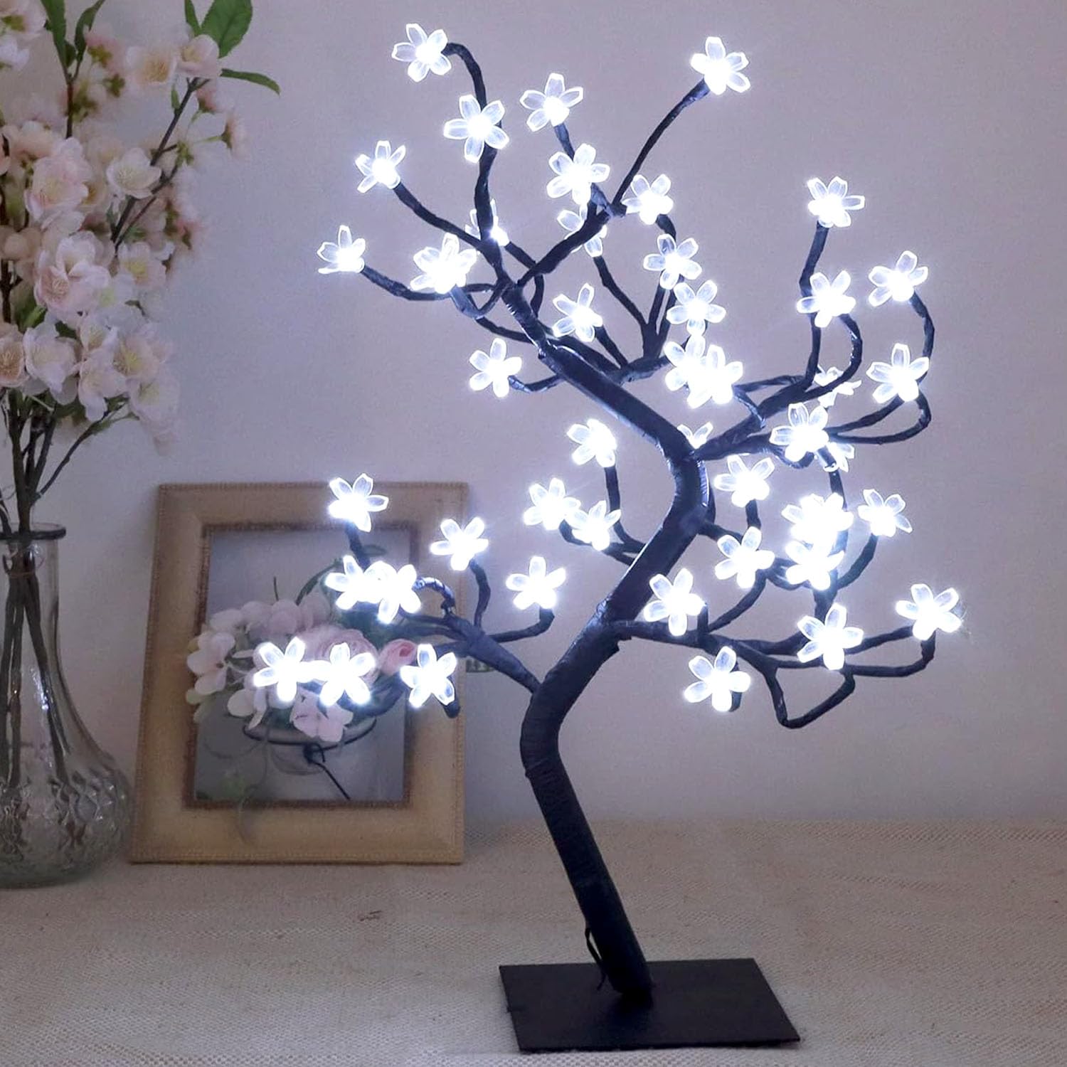 Amazon.com: FUCHSUN 48 LED Cherry Blossom Tree Light Battery USB ...