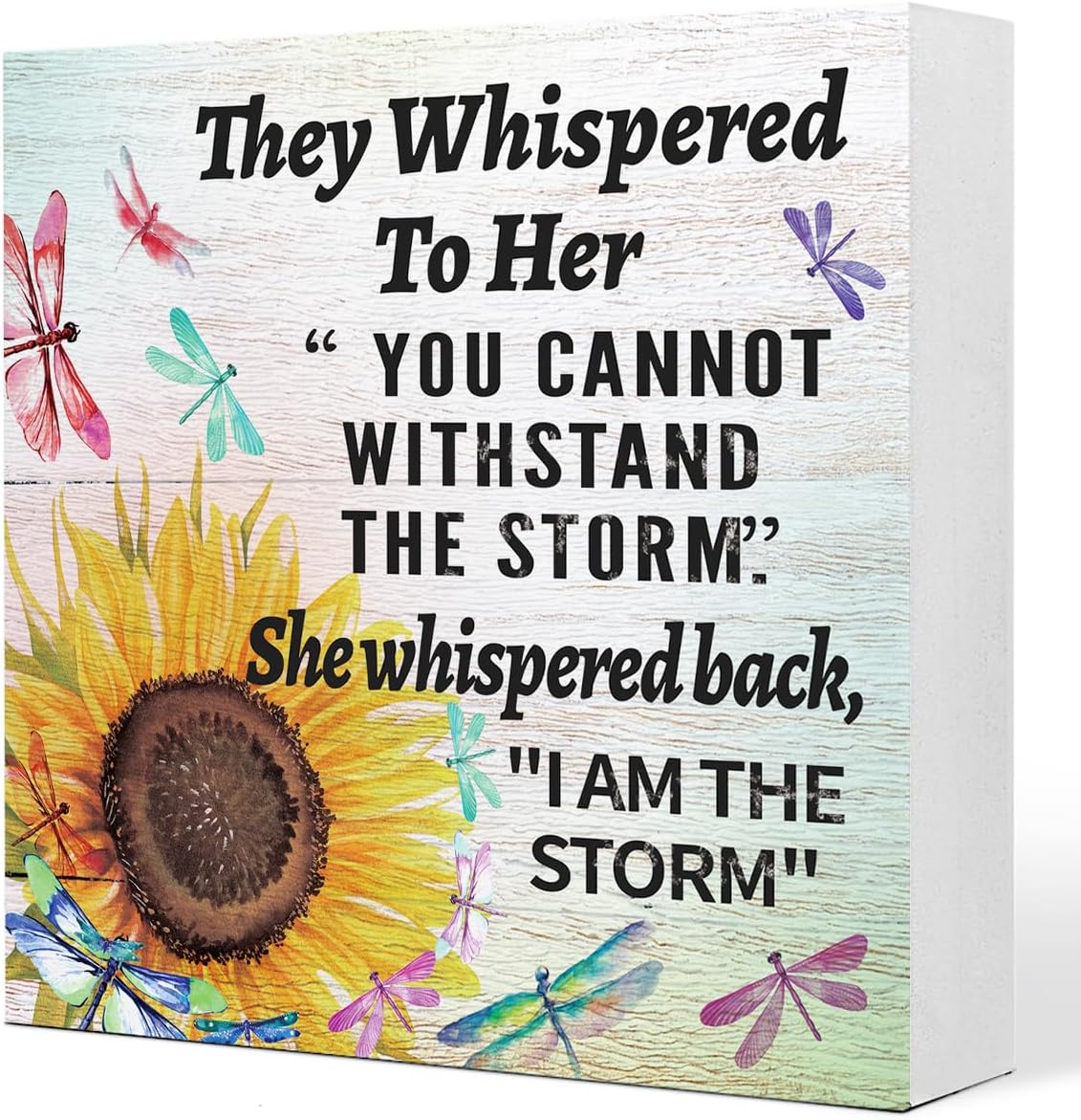 Amazon.com: Inspirational Wood Box Sign Desk Decor,Motivational Desk ...